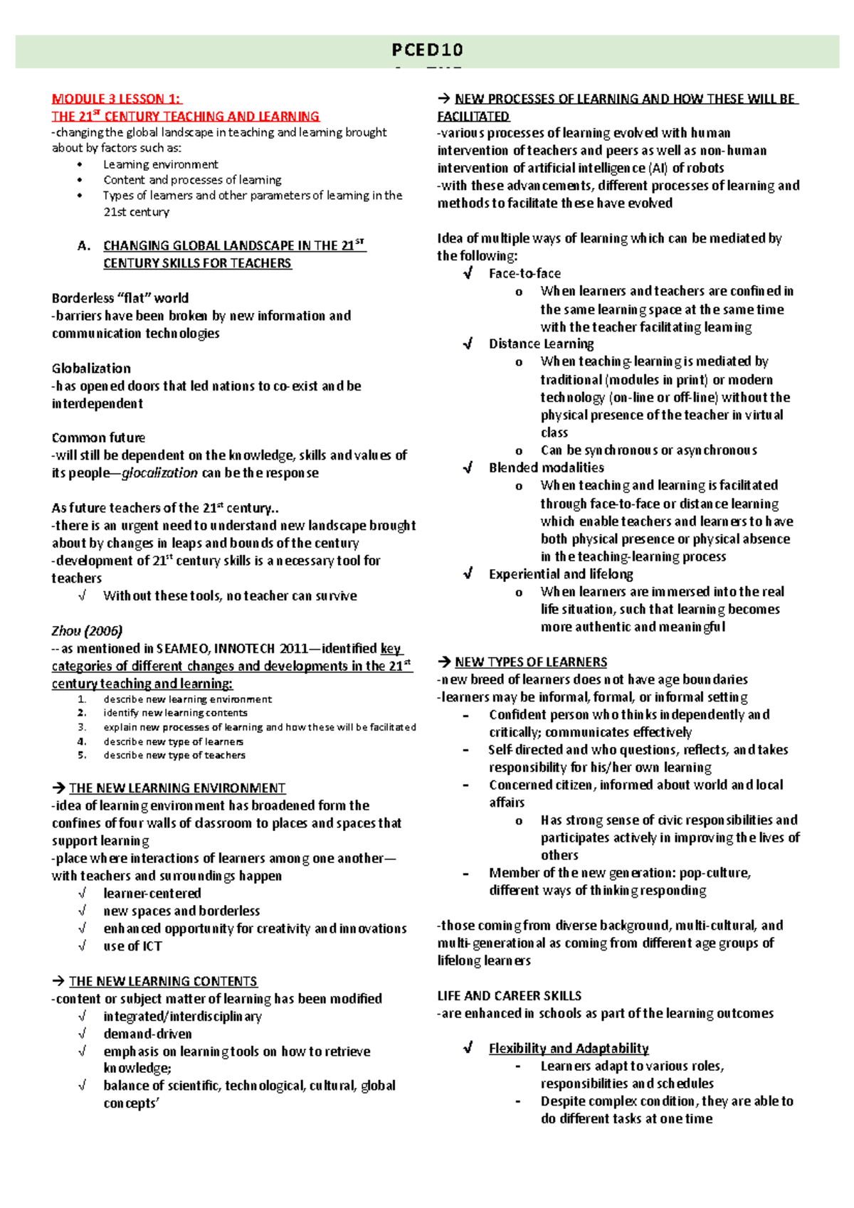 Finals - Teaching Profession - MODULE 3 LESSON 1: THE 21ST CENTURY ...