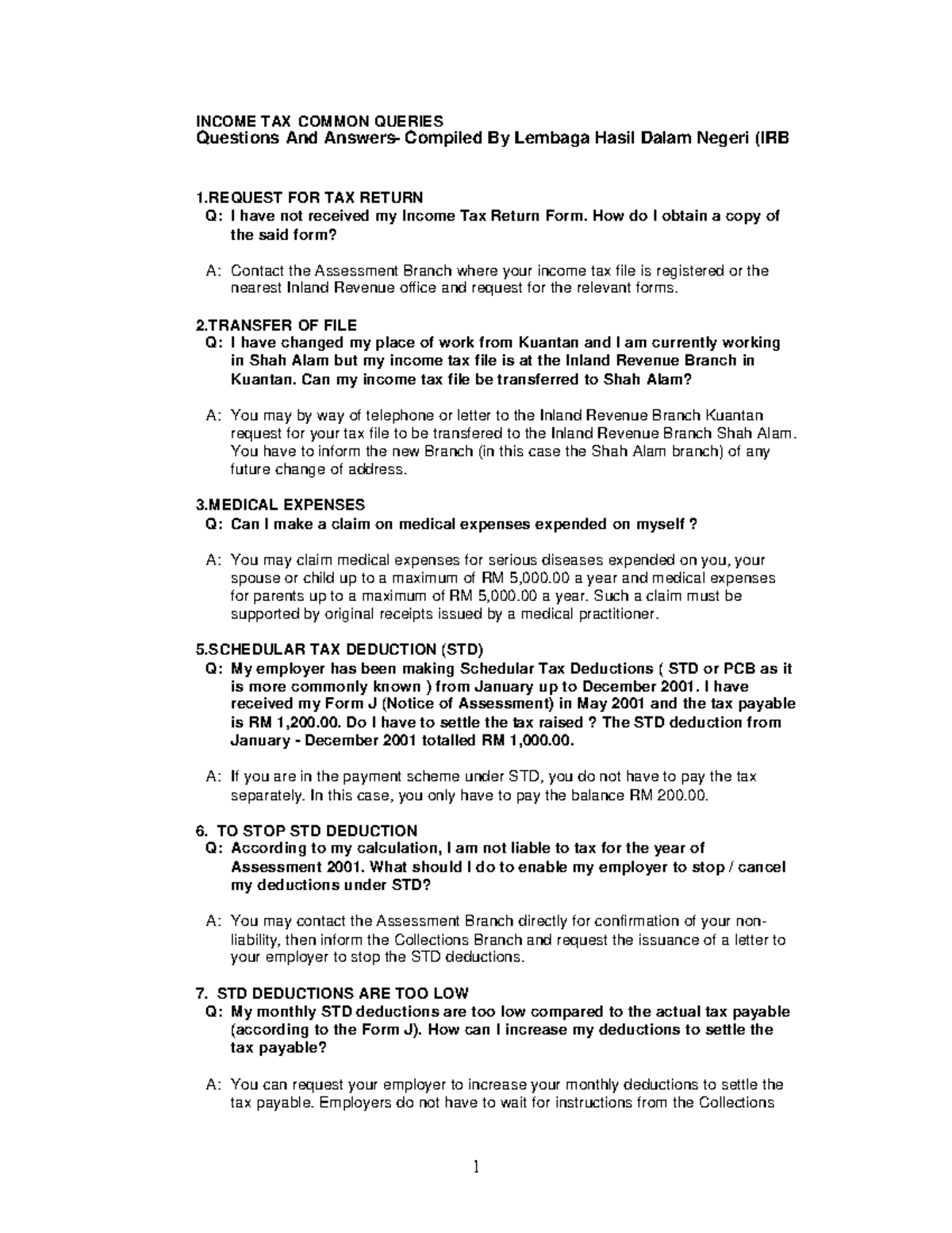 Tax Assessment-Common FAQ - INCOME TAX COMMON QUERIES Questions And ...