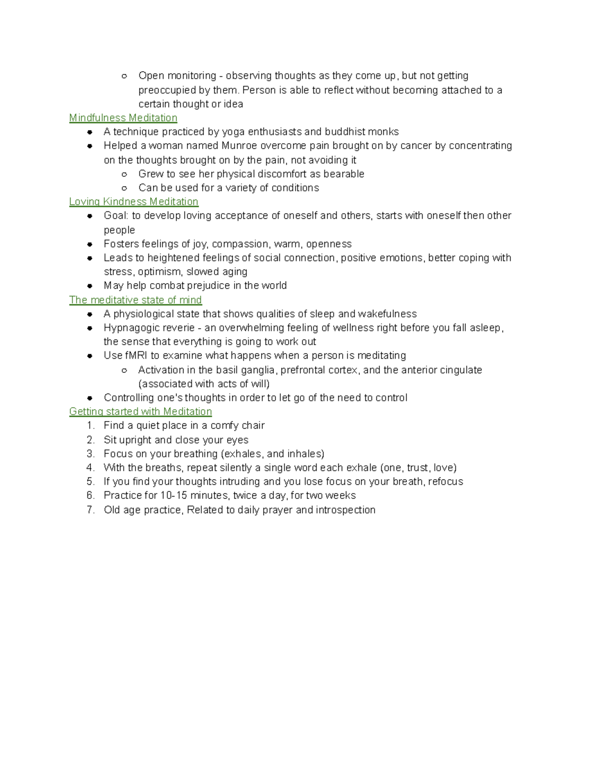 Chapter 4 Psychology - Conciousness (page 6) - Open monitoring ...