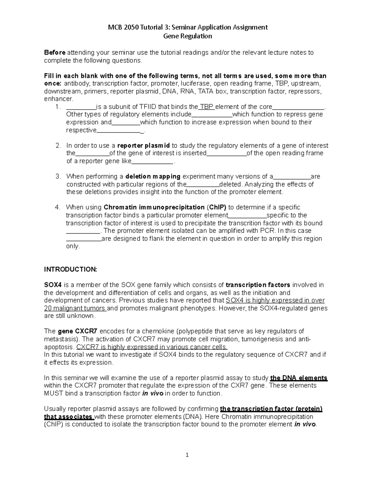 Tutorial 3 Seminar Assignment - word - MCB 2050 Tutorial 3: Seminar ...