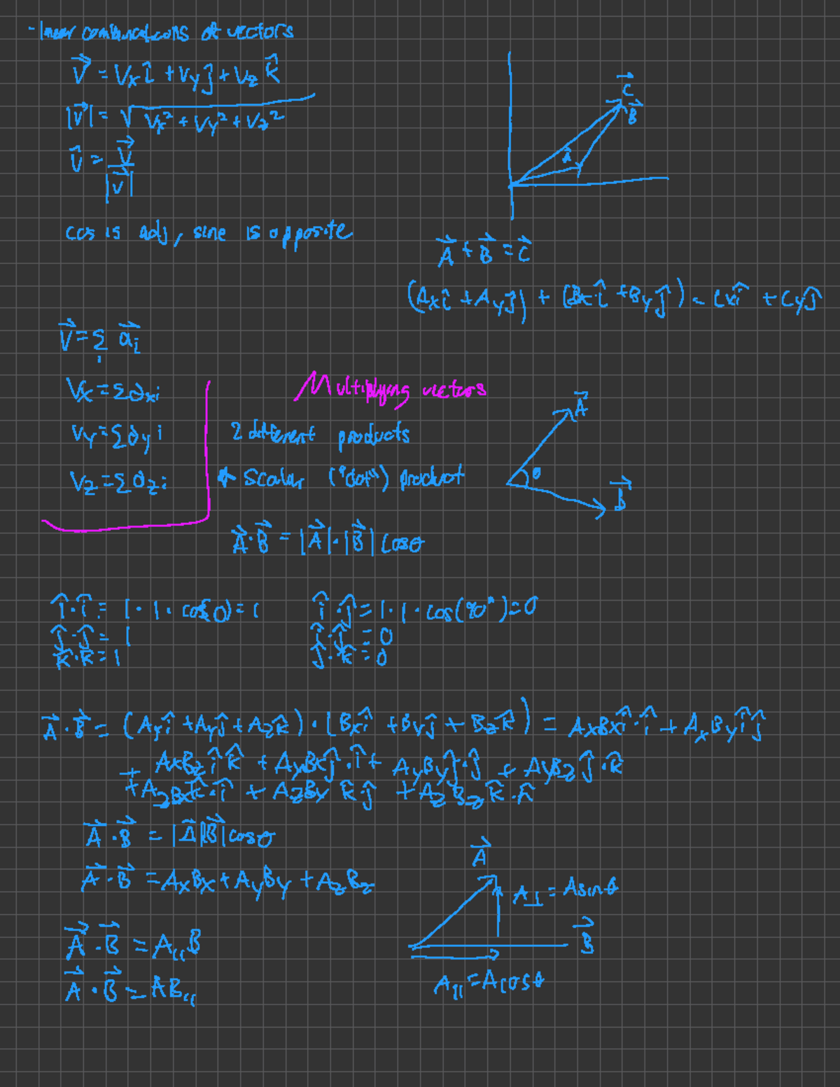 Lec 2 - Lecture notes from professor Corbin - linear combinations d ...