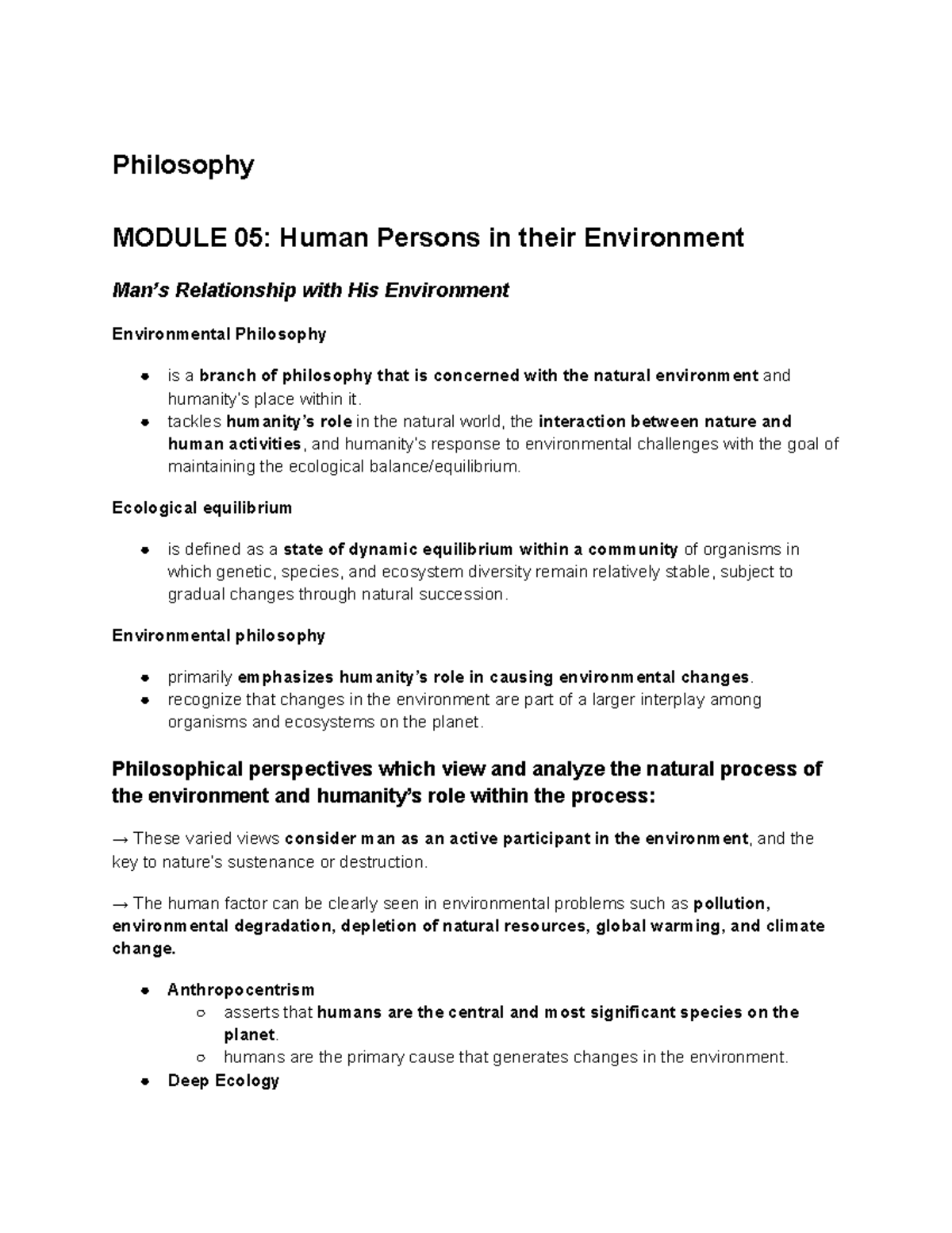 Philosophy Module 5-9 - Man - Philosophy MODULE 05: Human Persons in ...