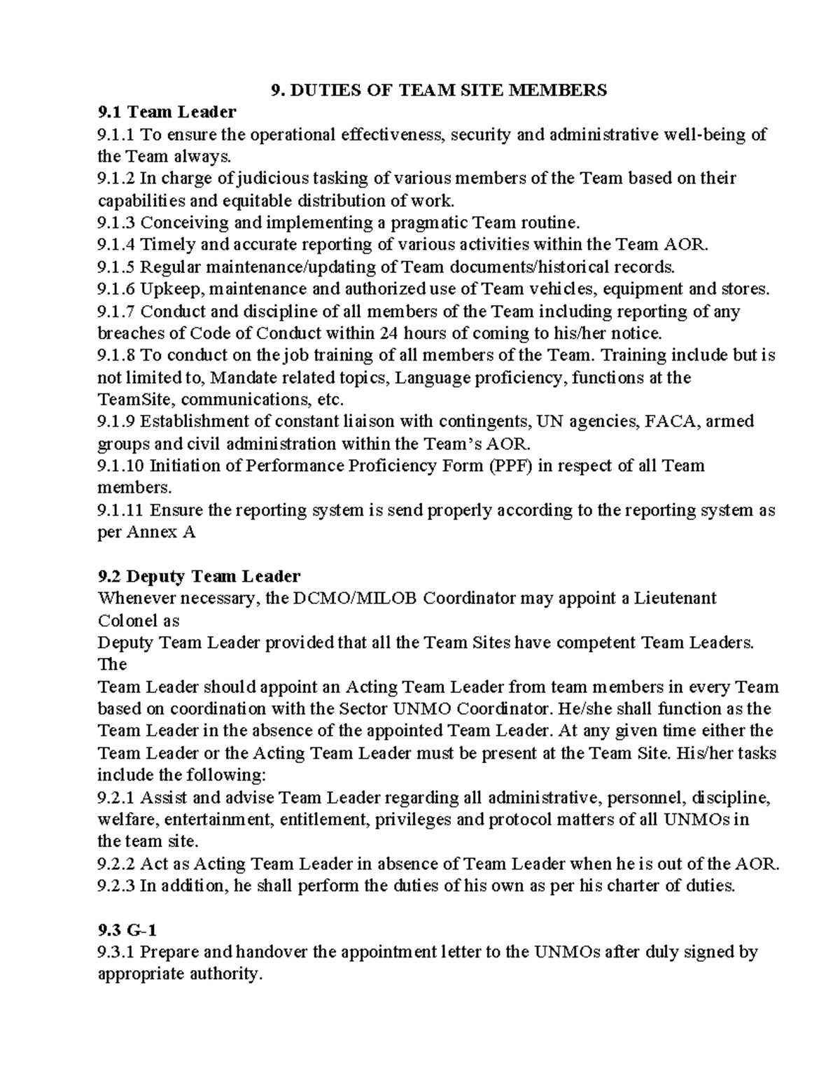 SOP - This is document about SOP. - 9. DUTIES OF TEAM SITE MEMBERS 9 ...