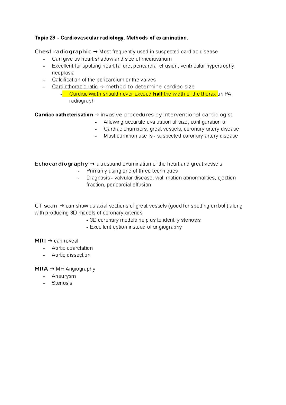 Topic 28 medical radiology lecture notes - Radiology - Studocu
