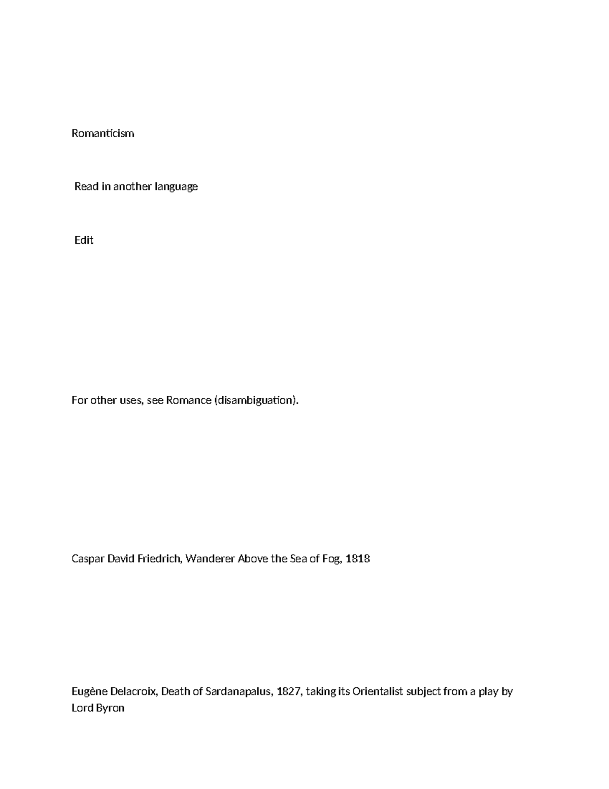 Romanticism Notes - Romanticism Read in another language Edit For other ...