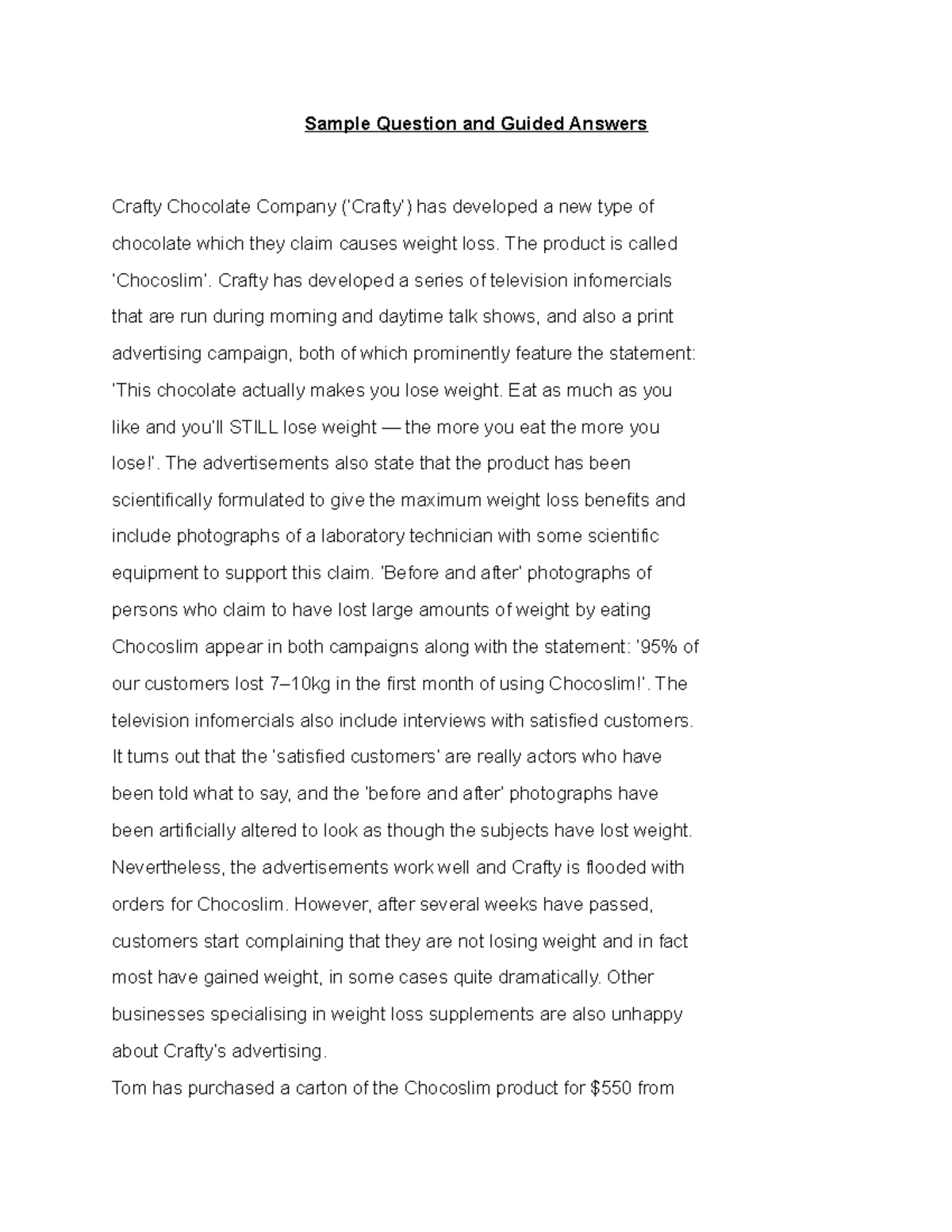 Sample Question and Guided Answers 2020 - Sample Question and Guided ...