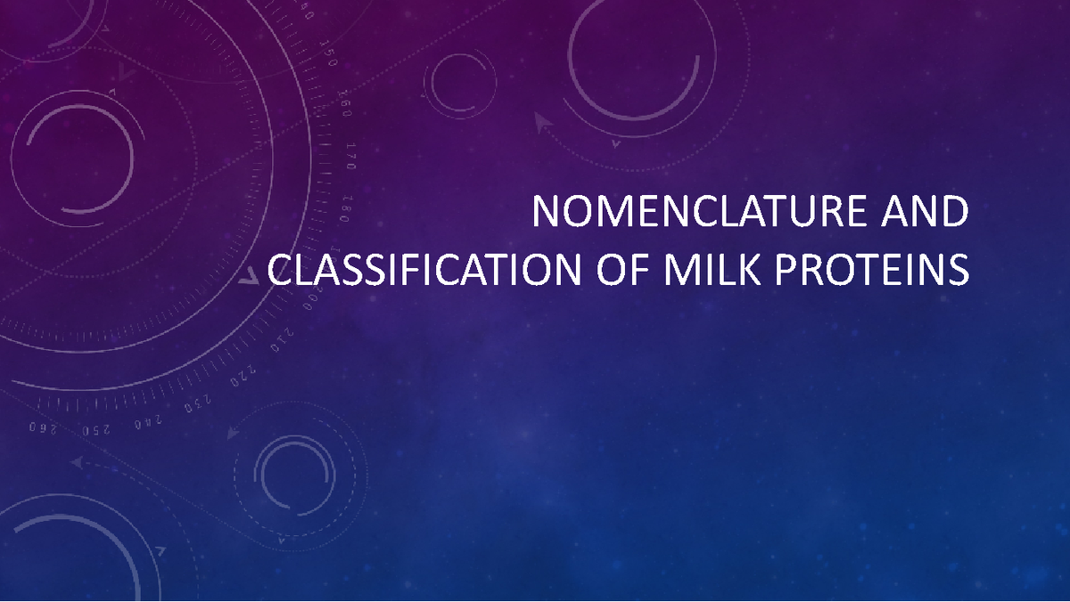Milk protein -definition and classification and nomenclature ...