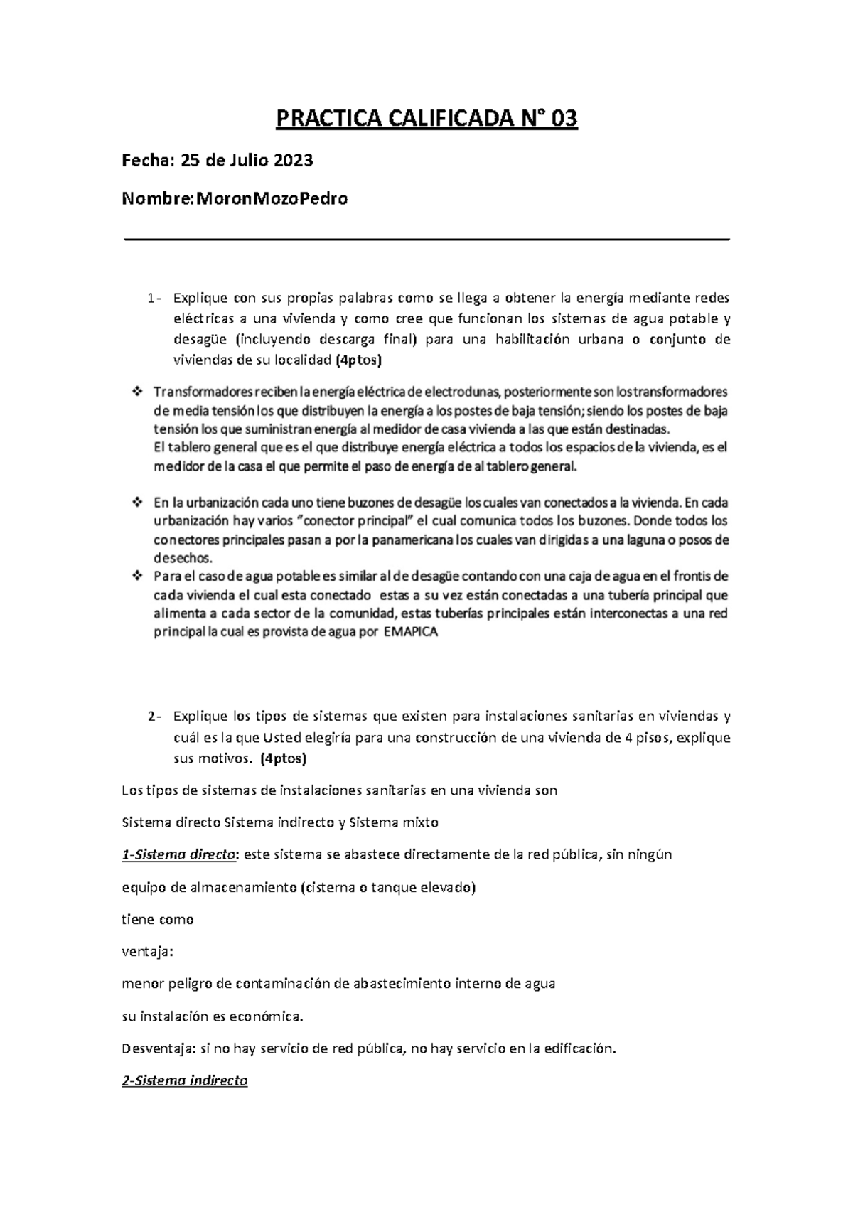 Tercer Practica-construccion 2-moron Mozo Pedro - PRACTICA CALIFICADA N° 03 Fecha: 25 de Julio ...