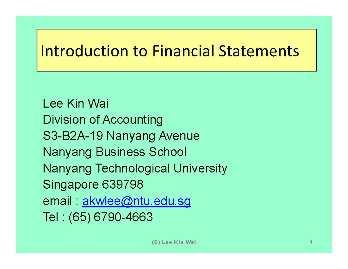 AC6100 Aug2021 1 Introduction Accounting 16June2021 - Introduction to ...