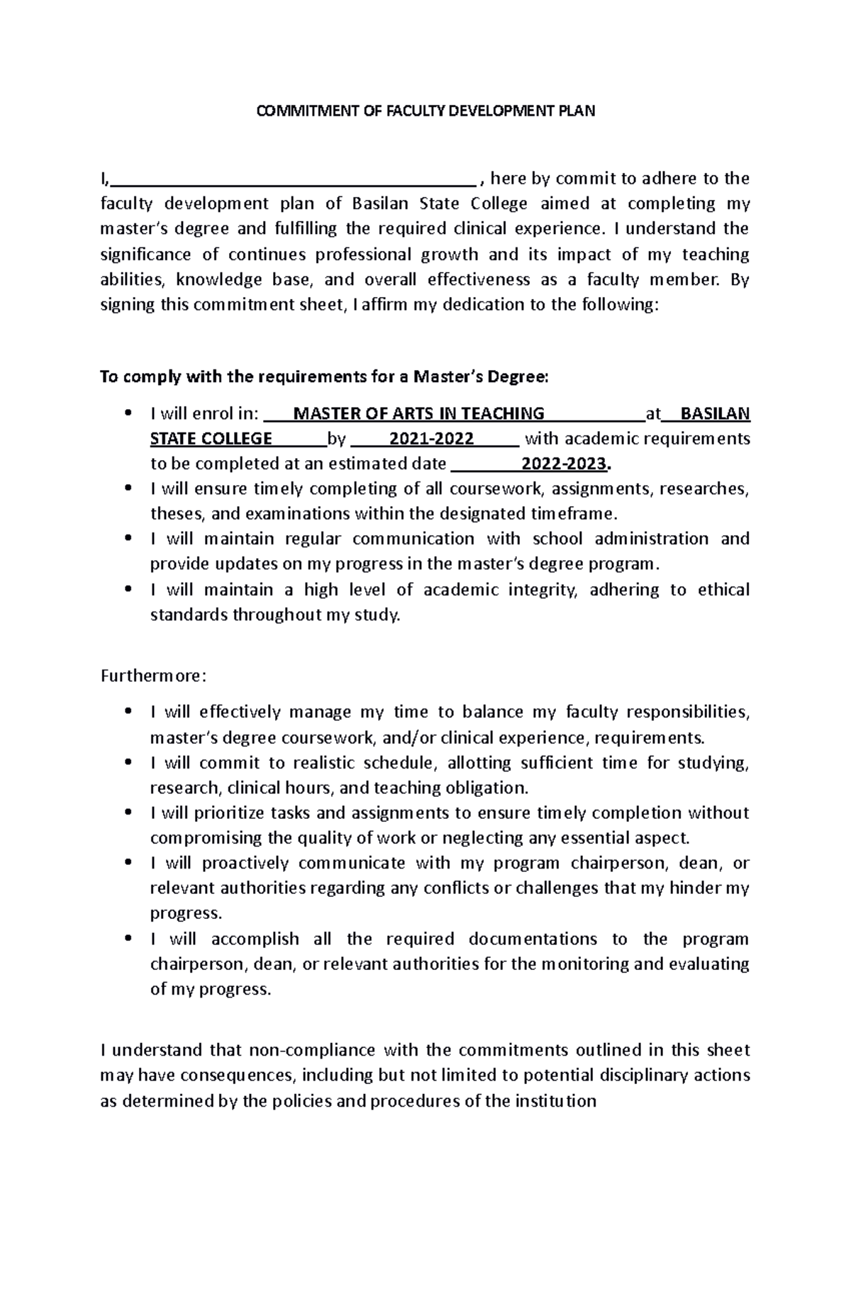 Inbound 2129468495616060475 - COMMITMENT OF FACULTY DEVELOPMENT PLAN I ...