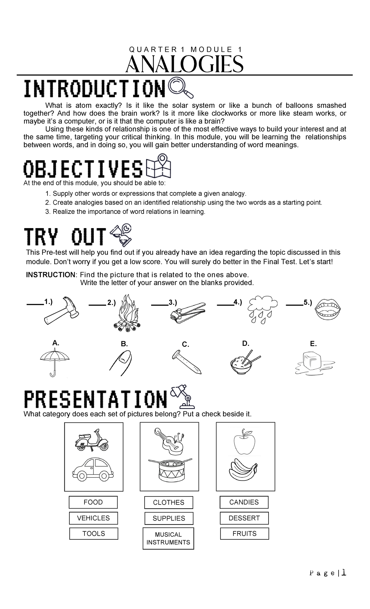 LM quarter 1 week 1 - English 7 - P a g e | 1 1.) 2.) 3.) 4.) 5.) This ...