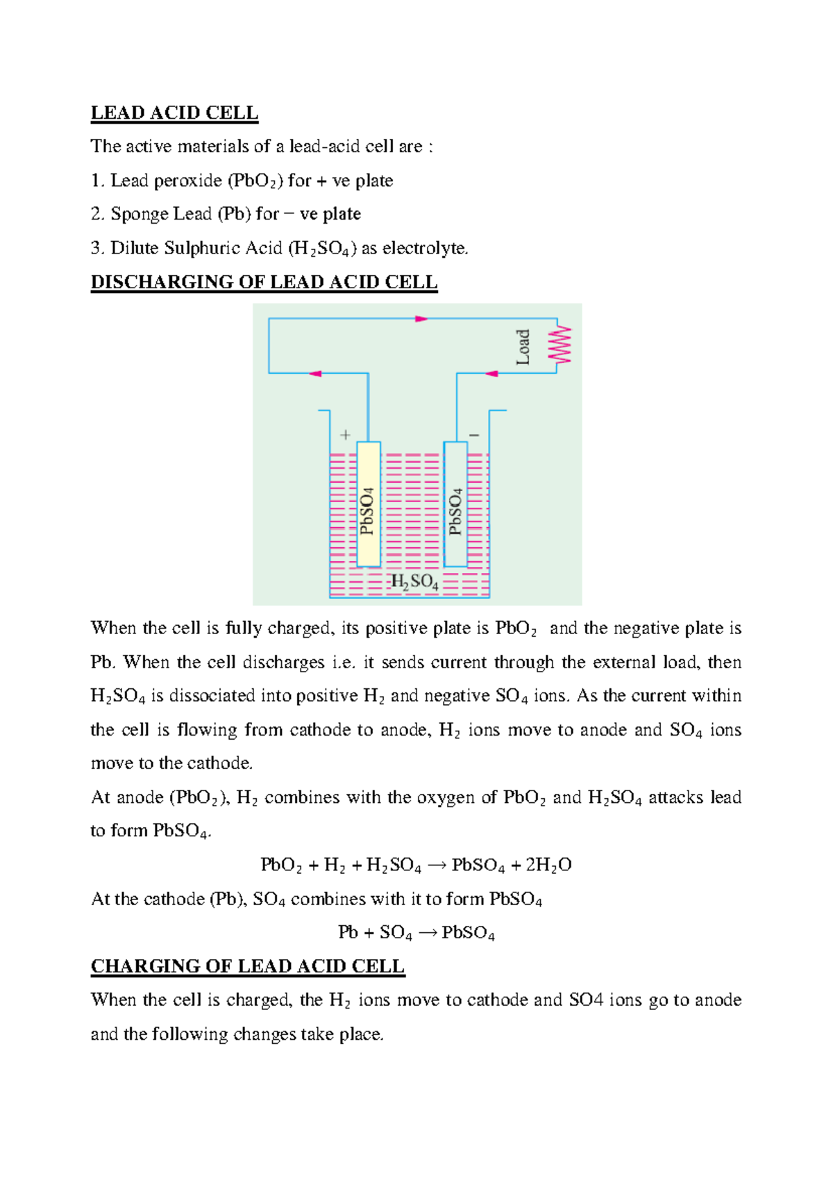 Basic Module - II PART - 7 - LEAD ACID CELL The active materials of a ...