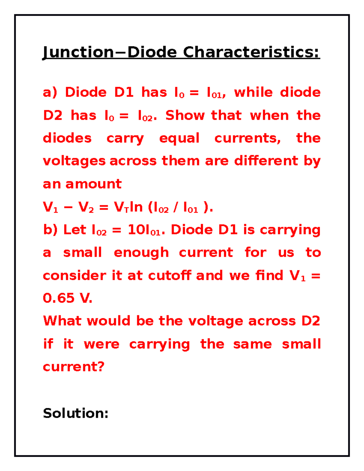Junction Diode Characteristics - Junction−Diode Characteristics: a ...