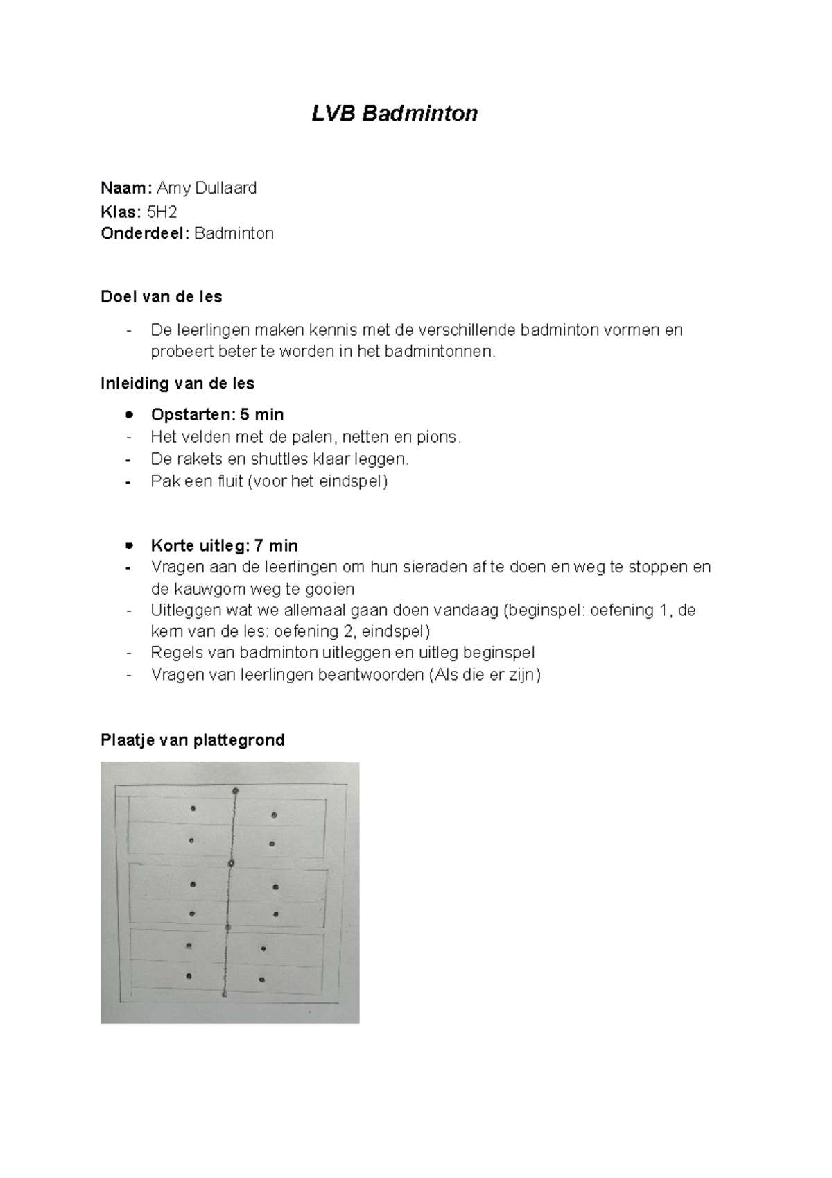 Kopie van LVB Badminton - LVB Badminton Naam: Amy Dullaard Klas: 5H ...