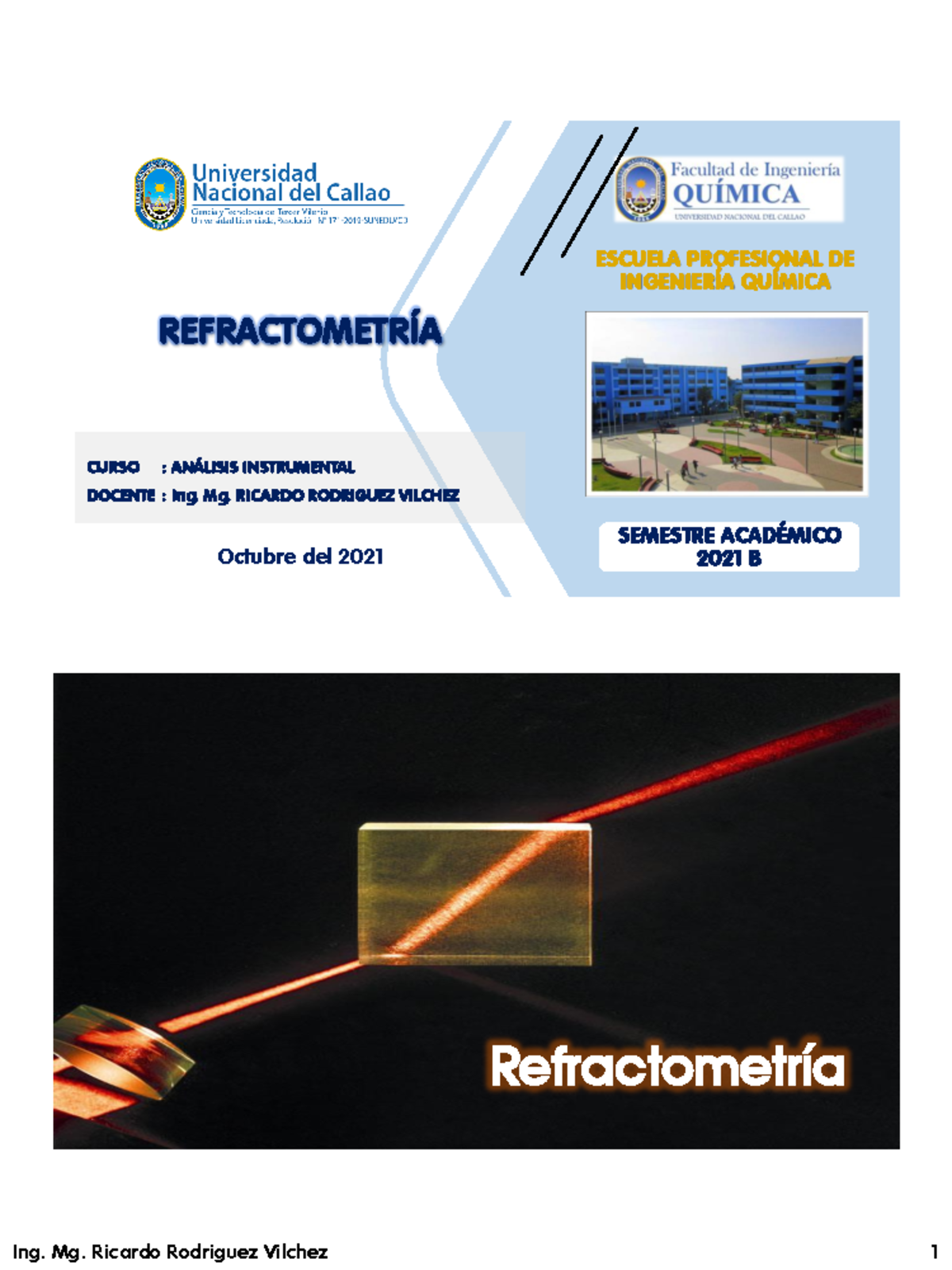 Sesion 06. Refractometría - SEMESTRE ACADÉMICO 2021 B ESCUELA ...