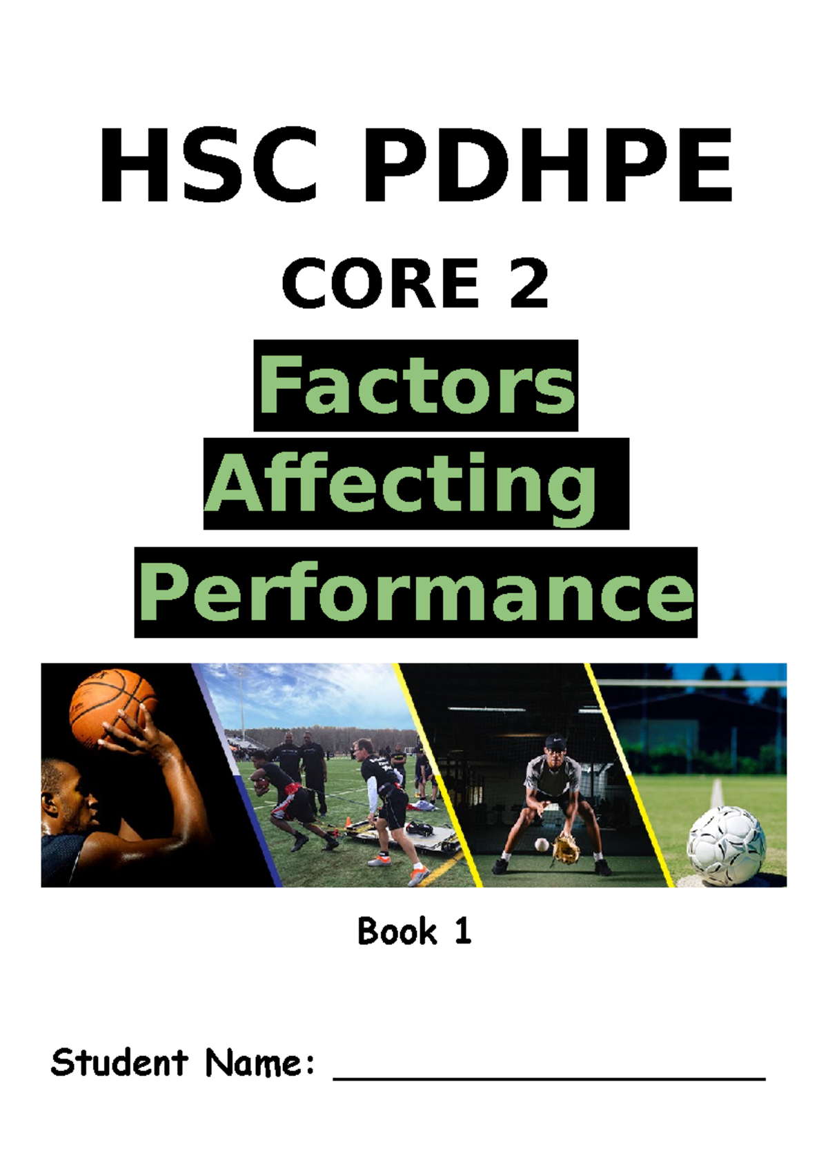 Core 2 Book 1 Student Booklet - HSC PDHPE CORE 2 Factors Affecting ...