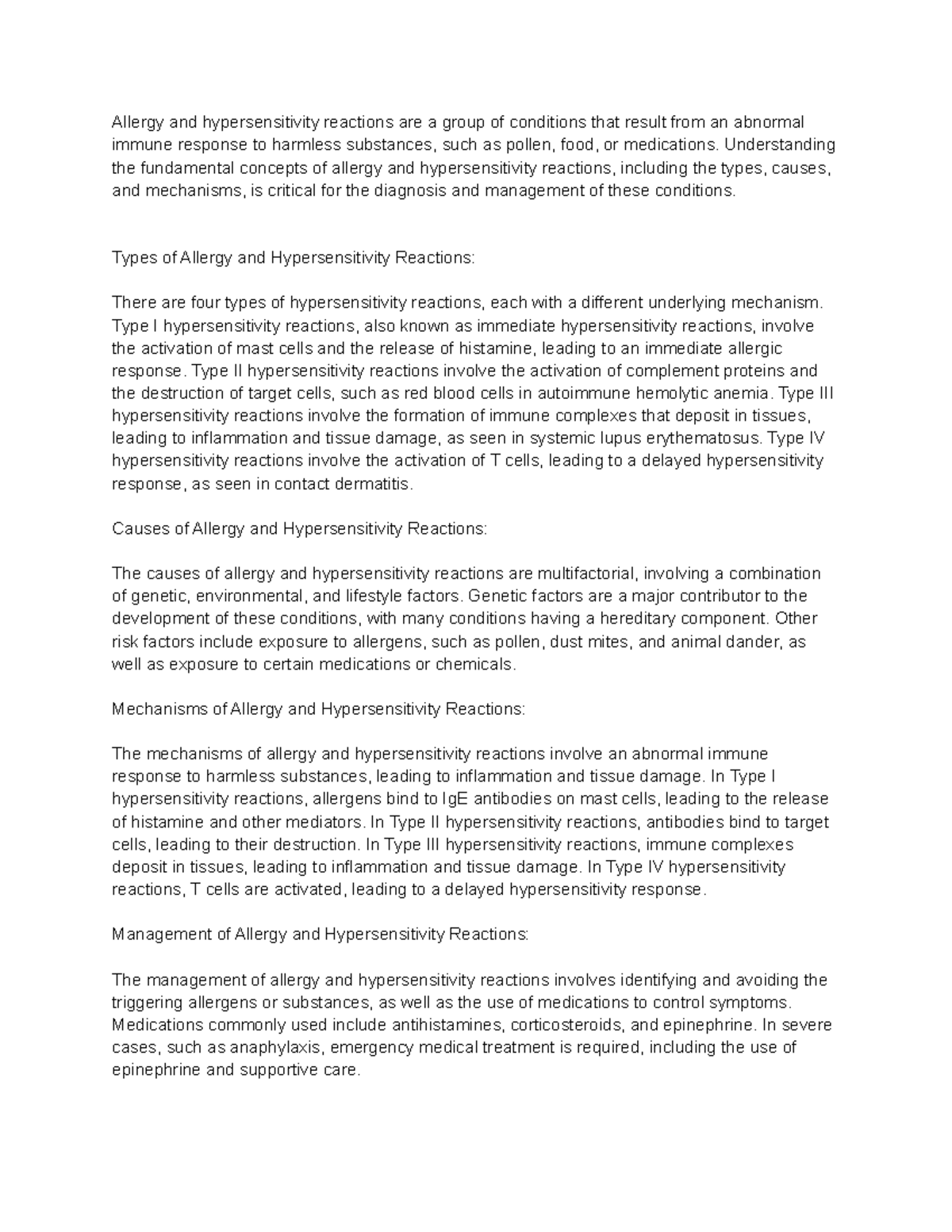 Allergy AND Hypersensitivity Reactions - Allergy and hypersensitivity ...