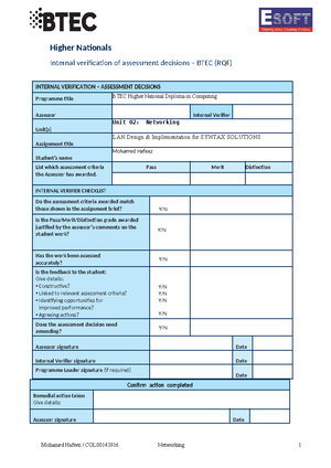 Maths for Computing Assignment - Pass Merit Distinction INTERNAL VERIFIER CHECKLIST Do the - Studocu