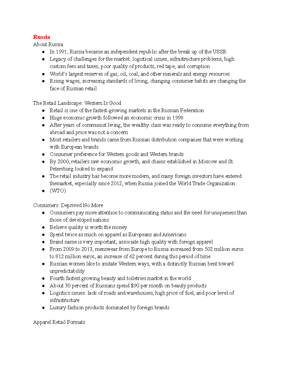 2021-FM424-Notes Russia - Russia About Russia In 1991, Russia became an ...