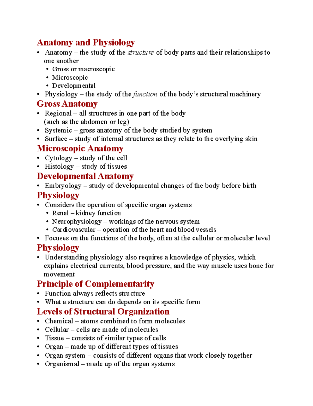 Anatomy and Physiology - Anatomy and the study of body parts and their ...