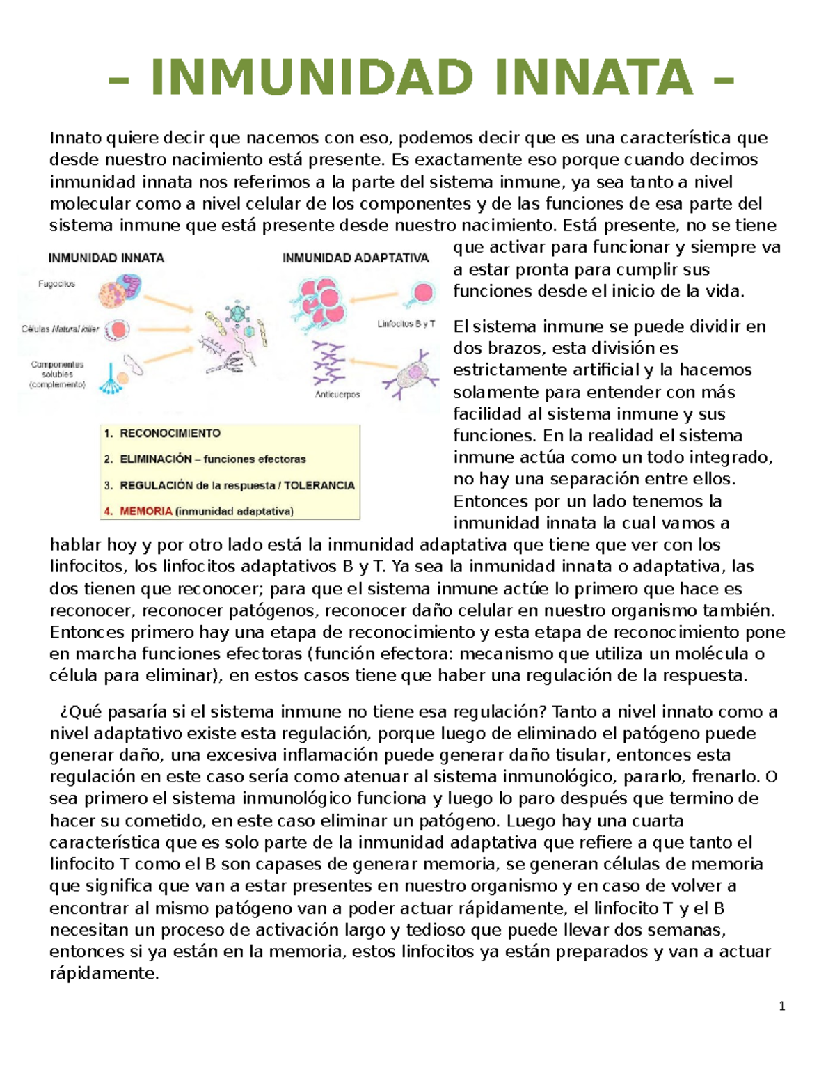 T2 Inmunidad Innata I - ......................... - – INMUNIDAD INNATA ...