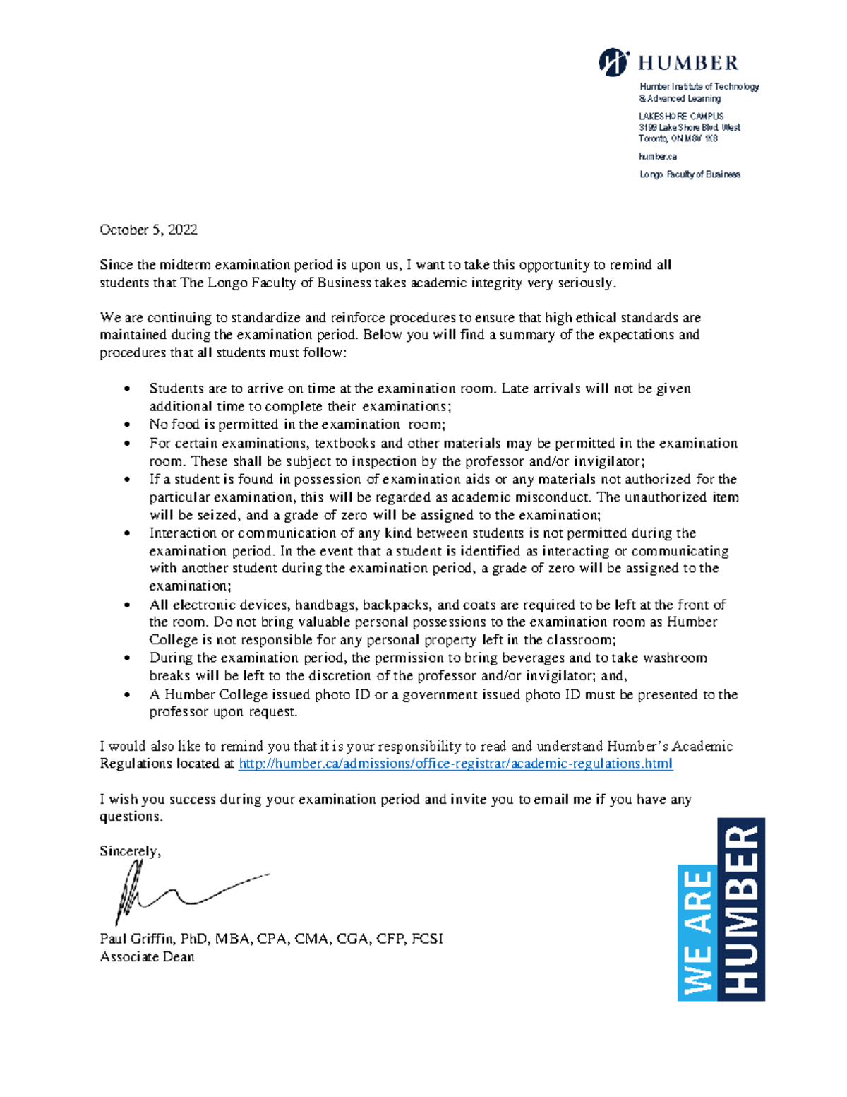 Strategic Fall 2022 - Midterms - Academic Integrity Letter - October 5 ...