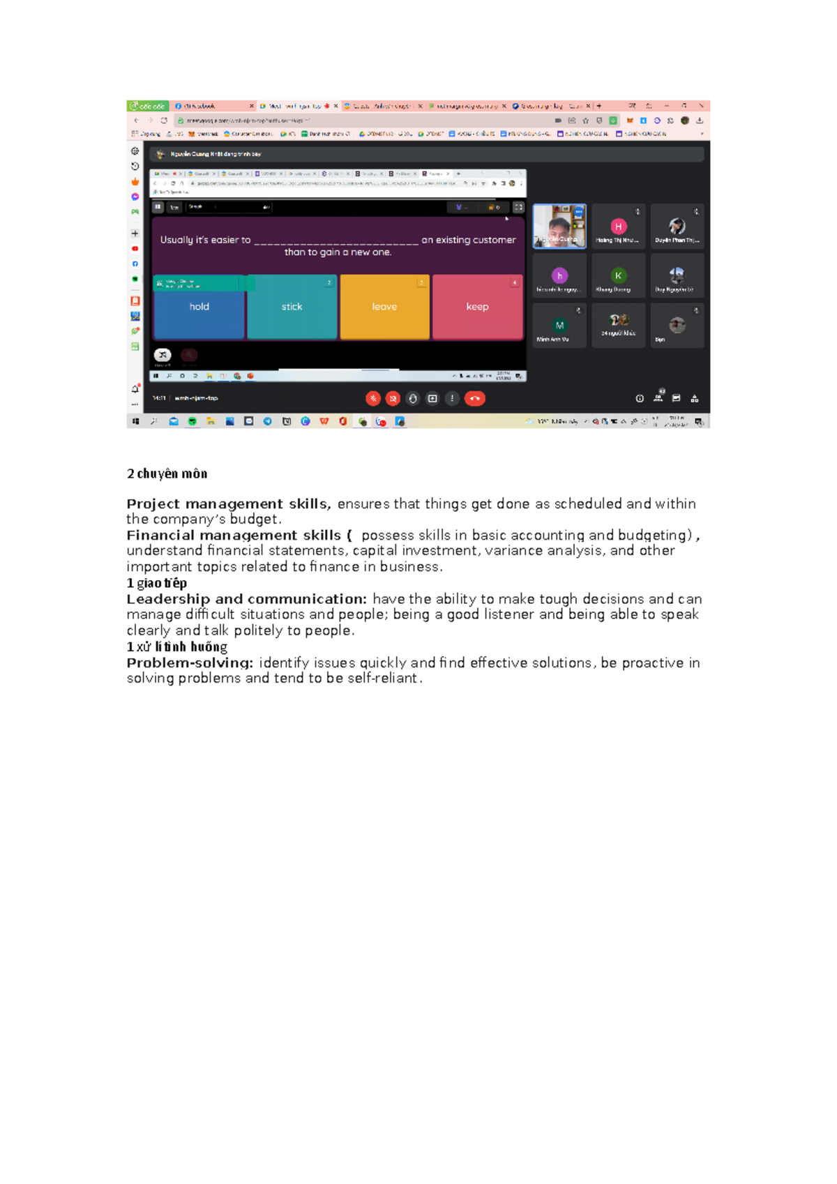 AVCN2 DAI HOC NGAN HÀNG TPHCM 2011-2022 - 2 chuyên môn Project management skills, ensures that ...