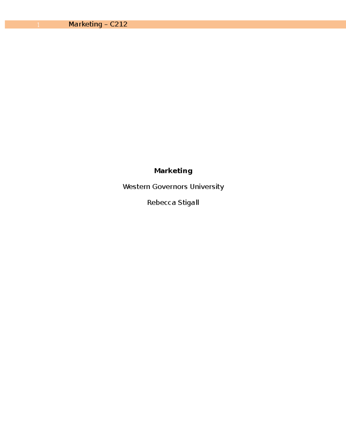 C212 Task1 Marketing C212 Mba Passed 1st Attempt C212 Wgu