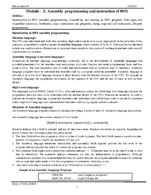 Module -1(Chapter -2) - notes - Microcontroller and embedded systems ...