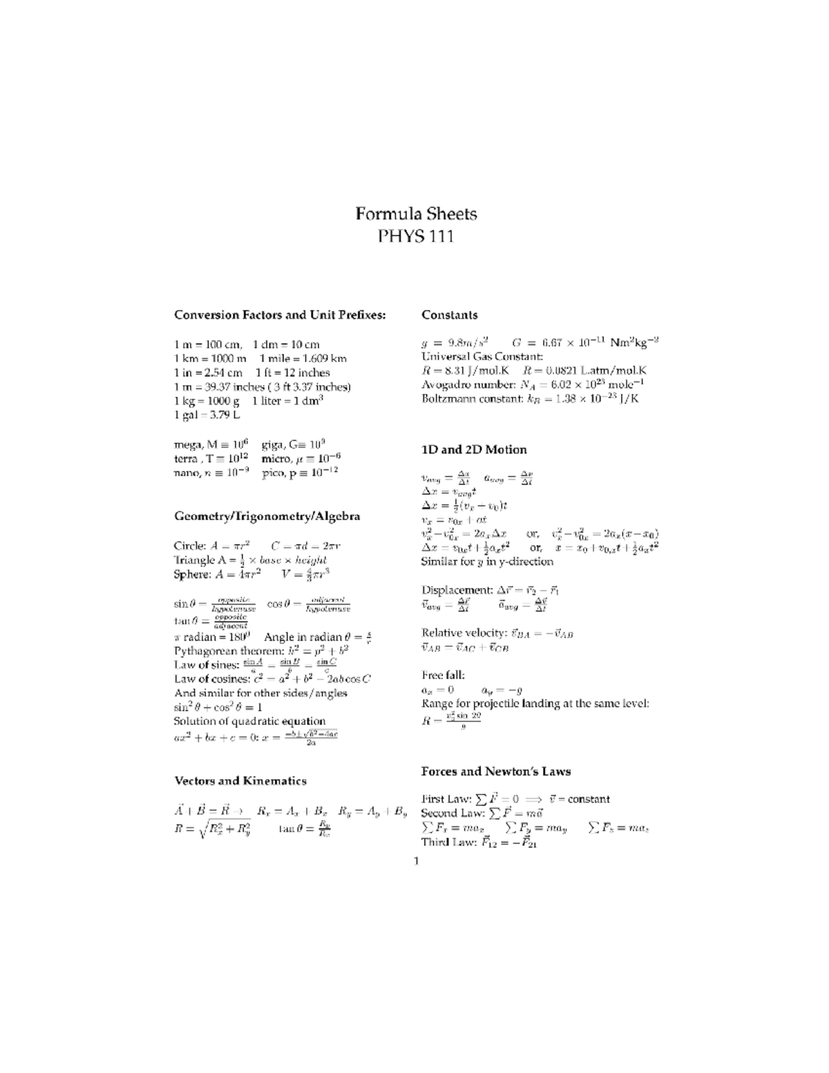Untitled document-2 - Practice - Phys 111 - Studocu