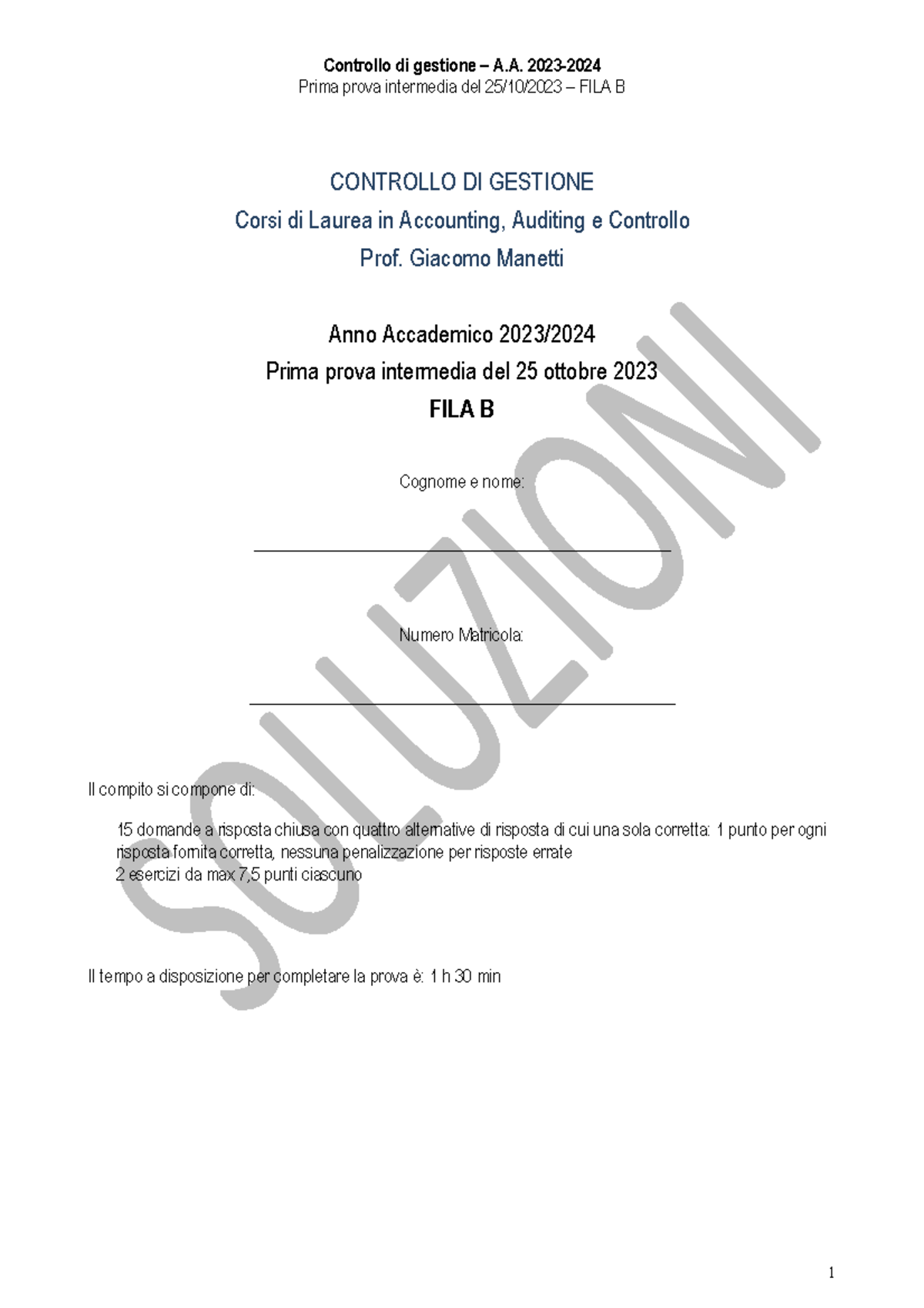 Soluzioni prima prova intermedia FILA B - Prima prova intermedia del 25 ...