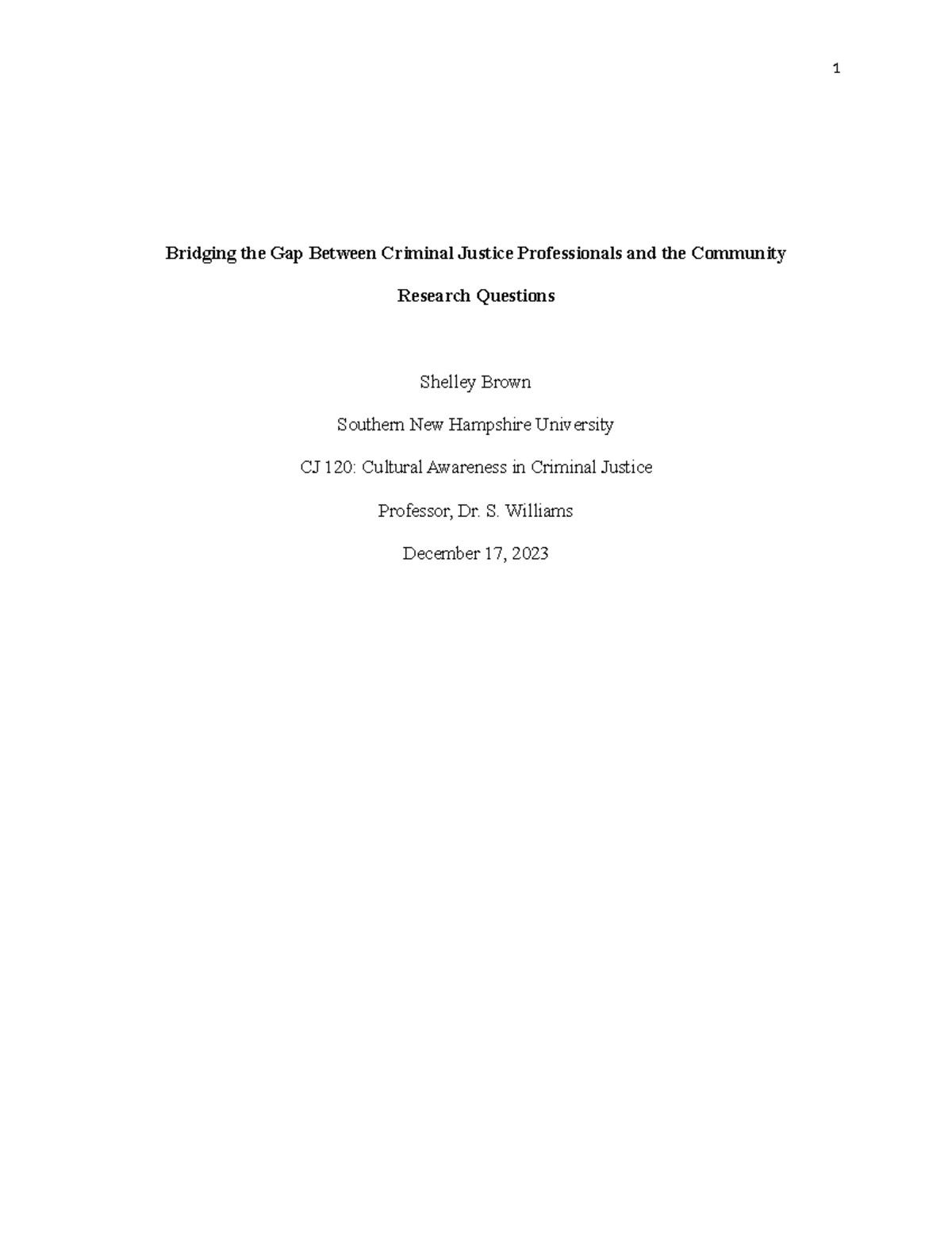 Research questions - History Assignment - HIS100 - 1 Bridging the Gap ...