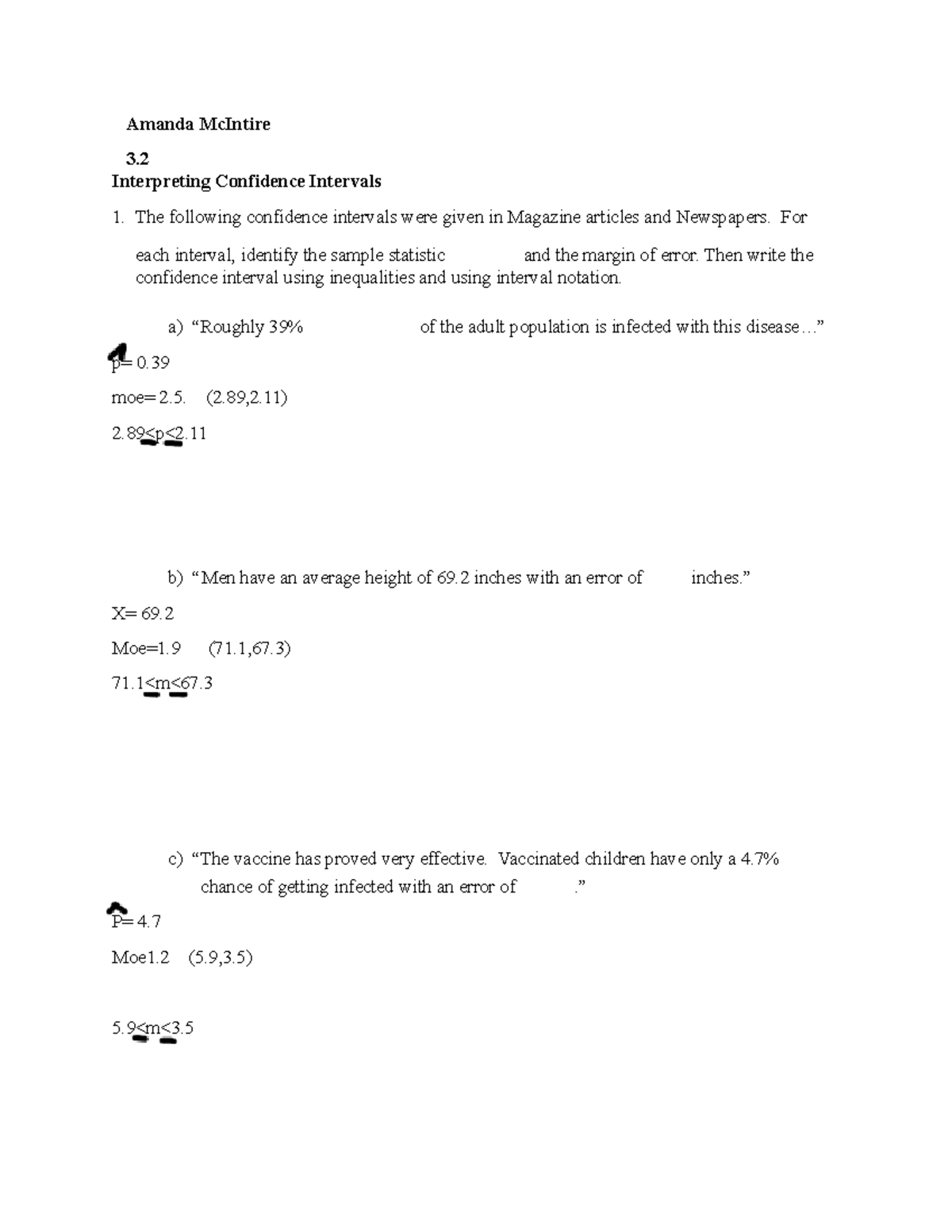 3.2 CW- Amanda Mcintire - Amanda McIntire 3. Interpreting Confidence ...