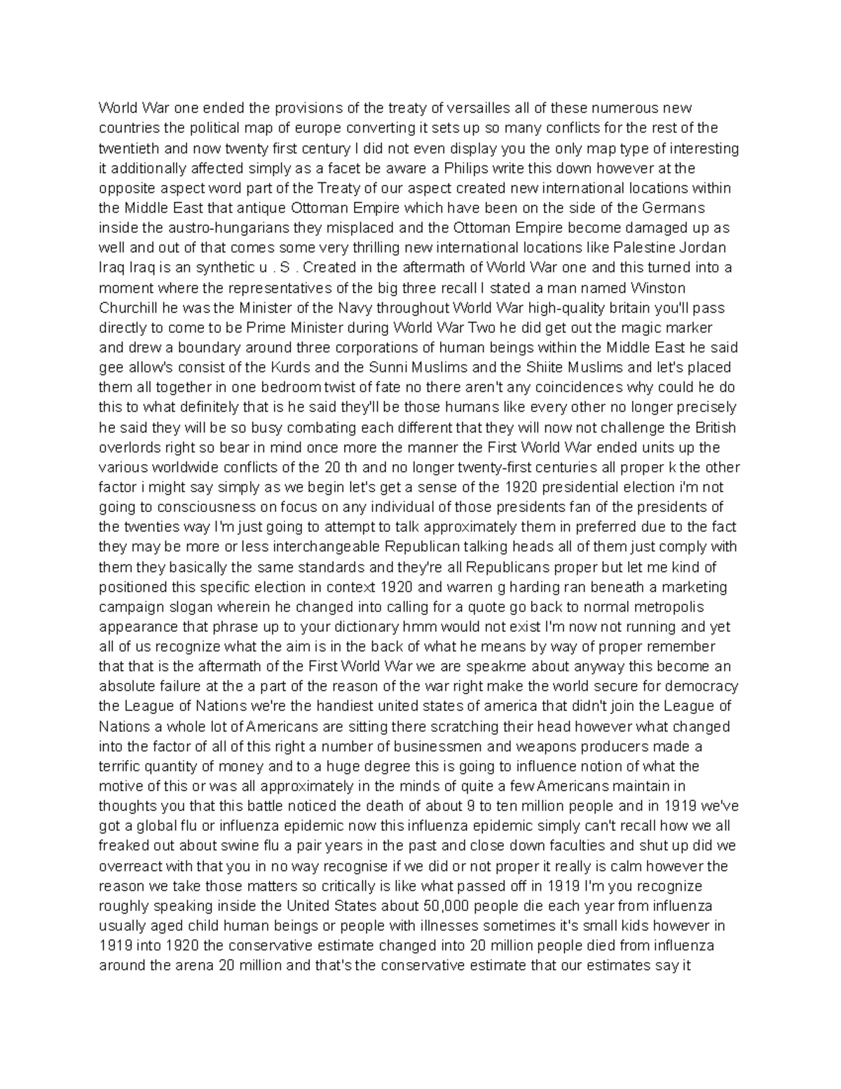 His 1302 The Roaring 1920s - World War one ended the provisions of the ...