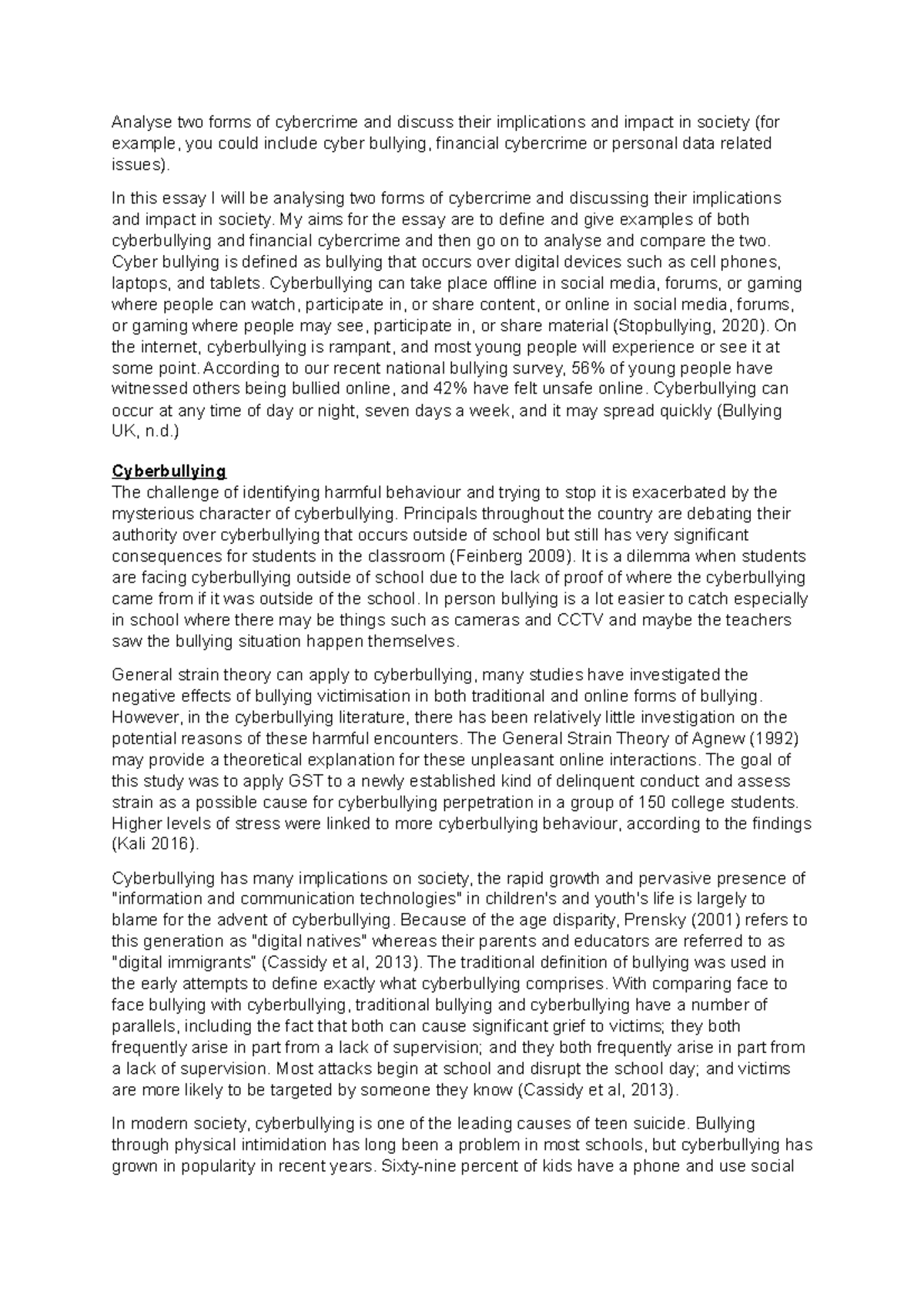 Cybercrime Essay Grade A Analyse Two Forms Of Cybercrime And