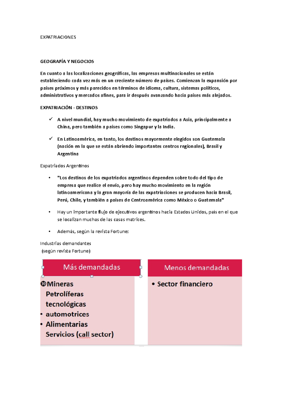 Expatriaciones - resumen tema expatriacion - EXPATRIACIONES GEOGRAFÍA Y ...