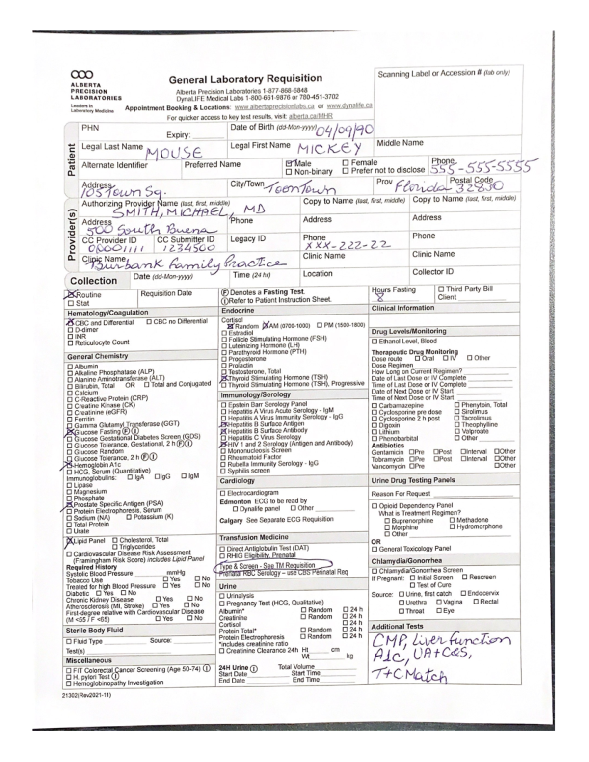 Labrequisition - lab and info - ALBERTA General Laboratory Requisition ...