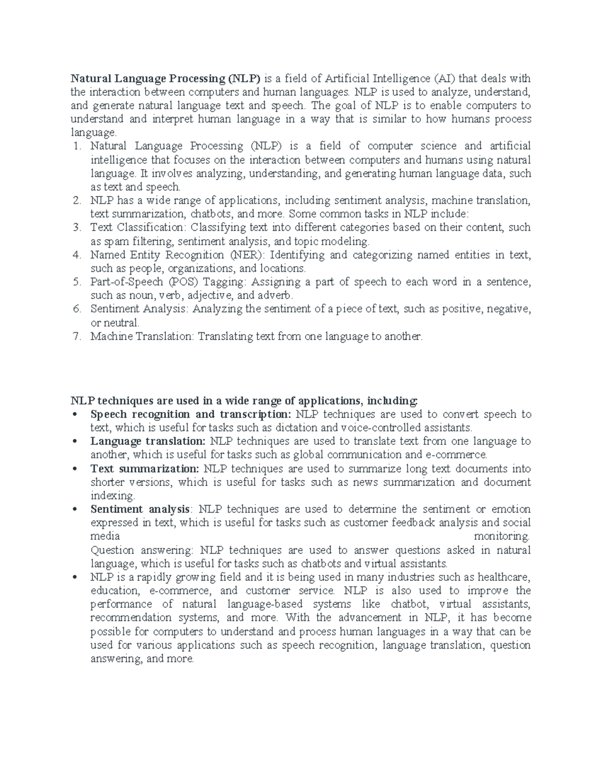 NLP-unit-1 - Natural Language Processing (NLP) is a field of Artificial ...