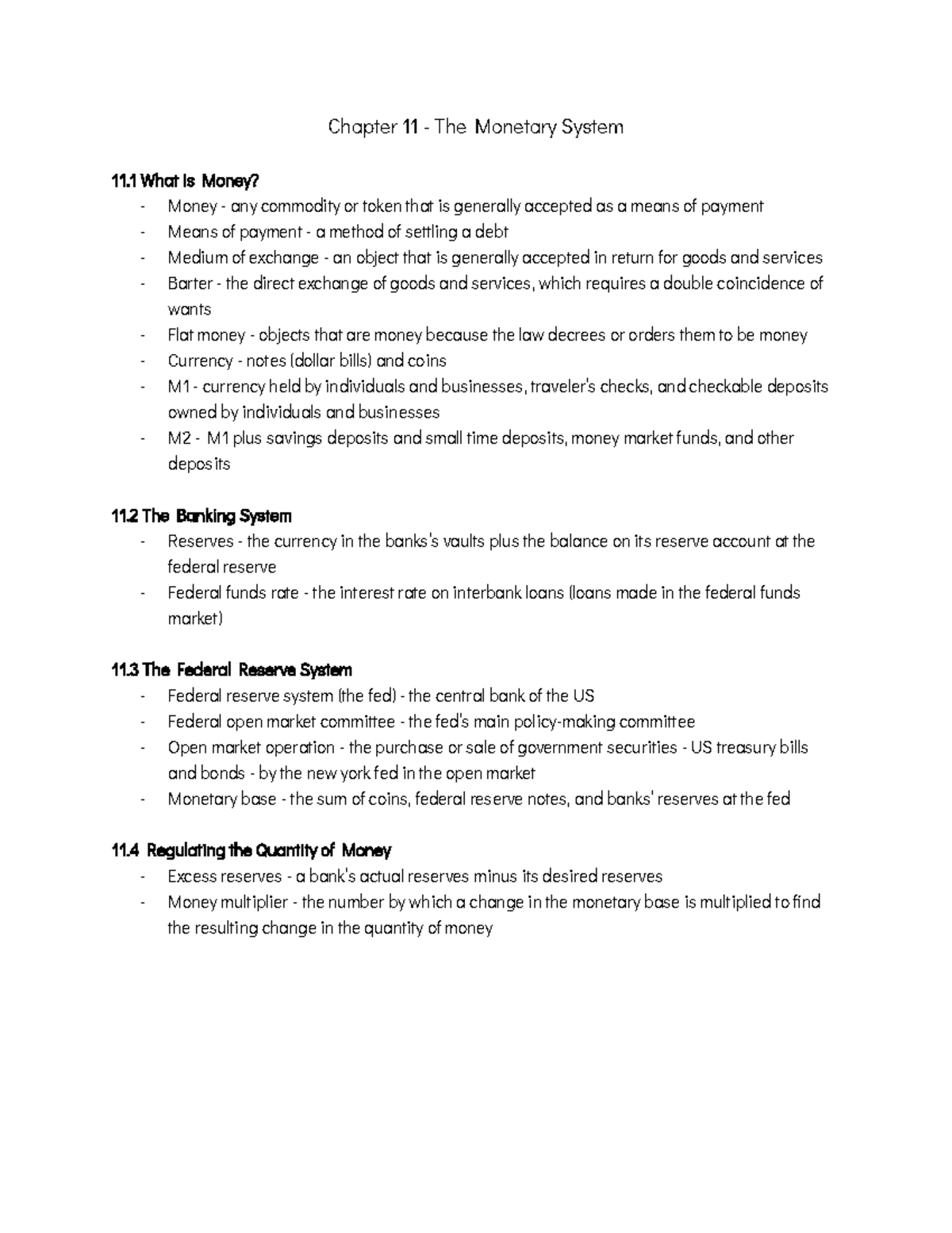 Chapter 11 - The Monetary System - Chapter 11 - The Monetary System 1 ...
