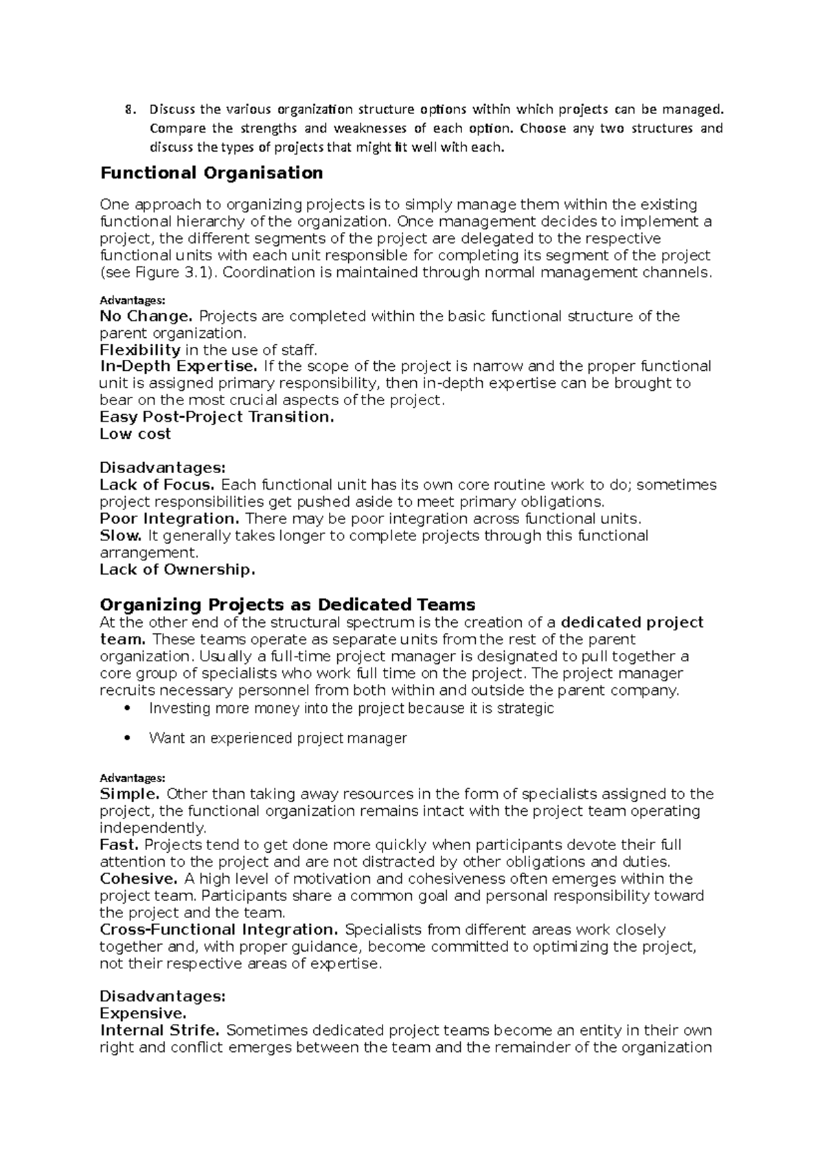 8.Organisation Structure - Discuss the various organization structure ...
