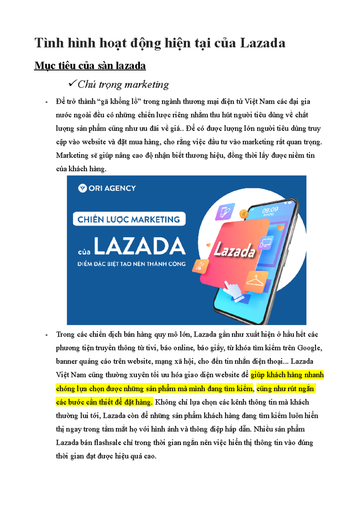 Tình hình hoạt động hiện tại của Lazada 2 - Tình hình hoạt động hiện tại của Lazada Mục tiêu của ...