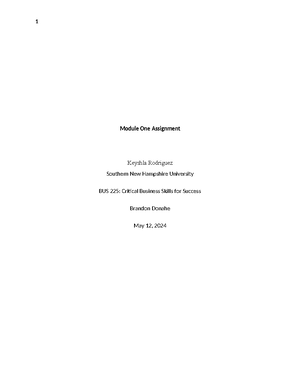 bus225 - SNHU - Critical Business Skills For Success - Studocu