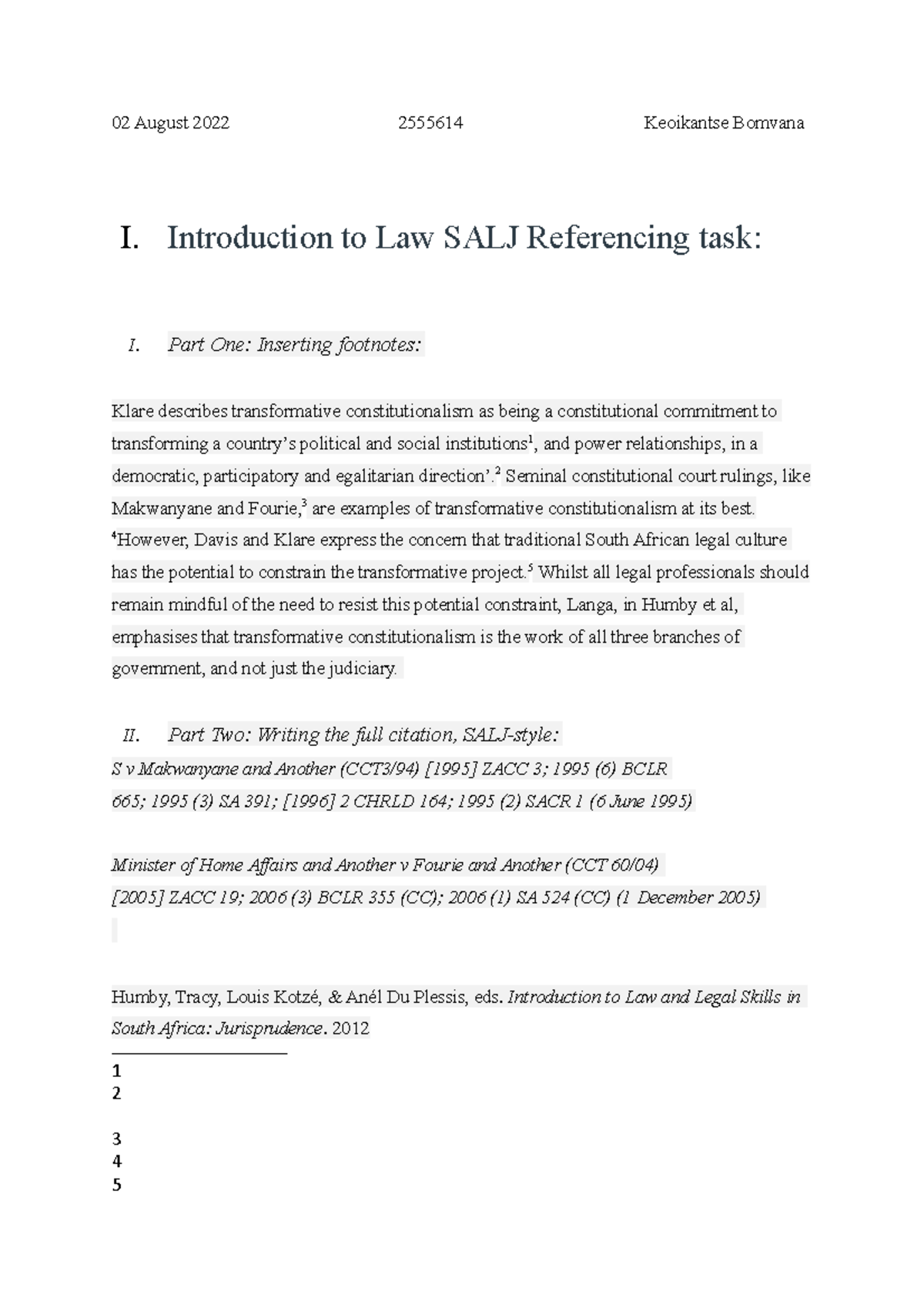 Salj referencing task - 02 August 2022 2555614 Keoikantse Bomvana I ...