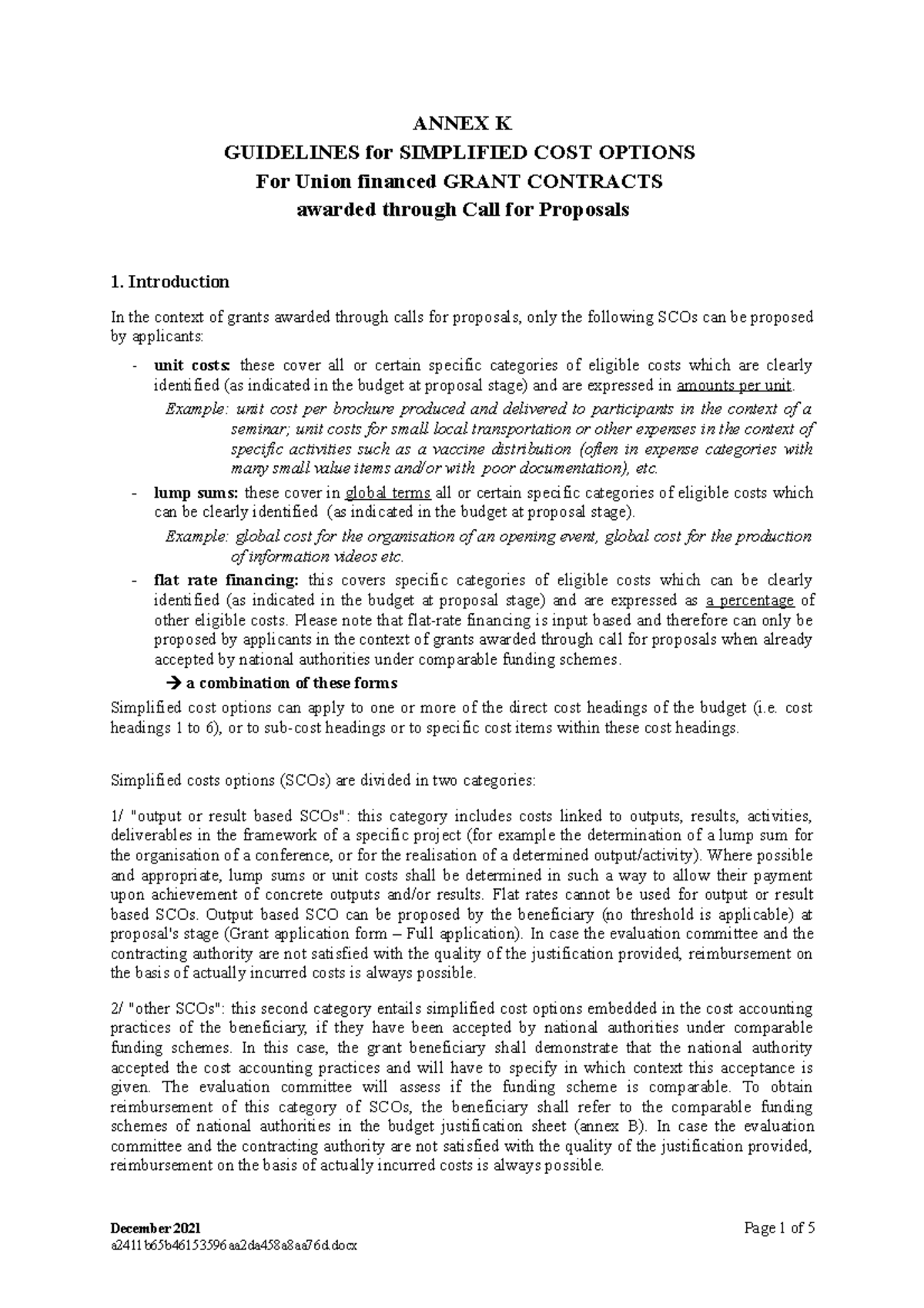 Annex K - Guidelines for Simplified cost options - ANNEX K GUIDELINES ...