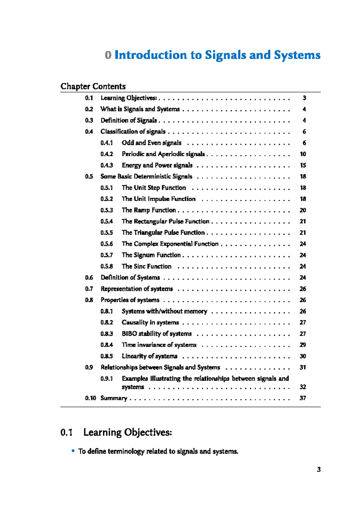ELEN3026A - Lecture 0 - Introduction to Signals and Systems - 0 Introduction to Signals and ...