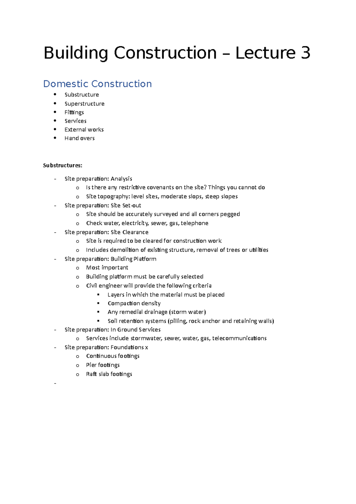 Building Construction week 3 - Building Construction – Lecture 3 ...