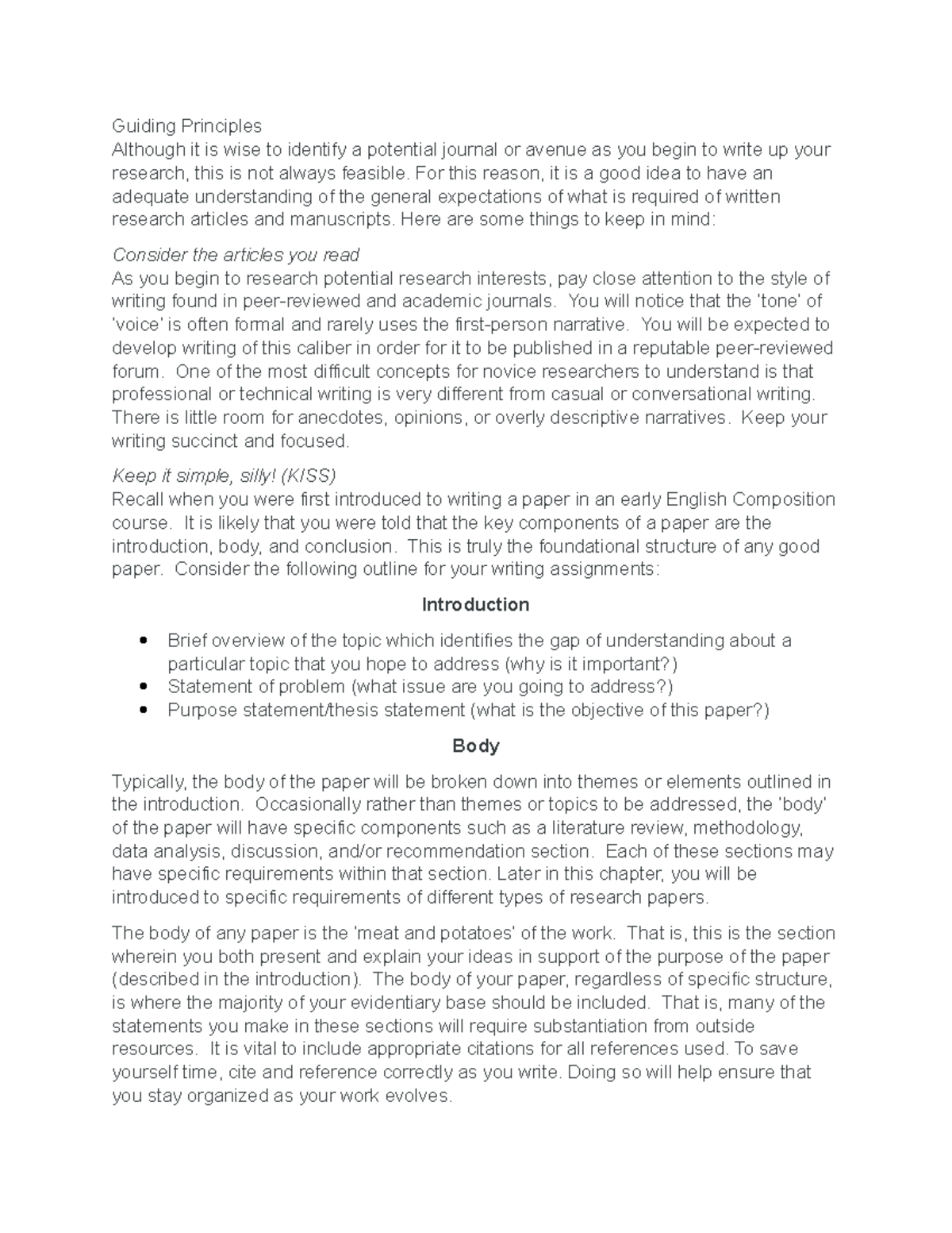 Research - Although it is wise to identify a potential journal or ...