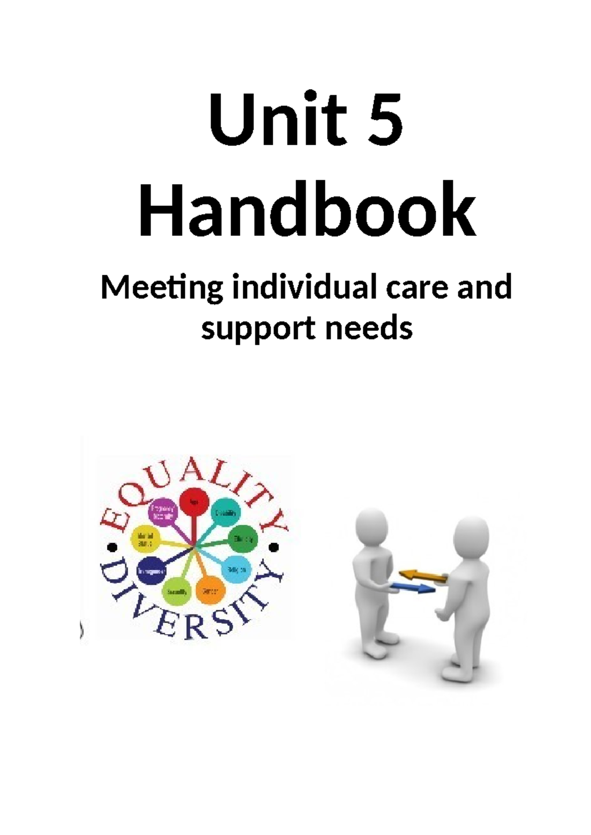 Unit 5 handbook - Unit 5 Handbook Meeting individual care and support ...