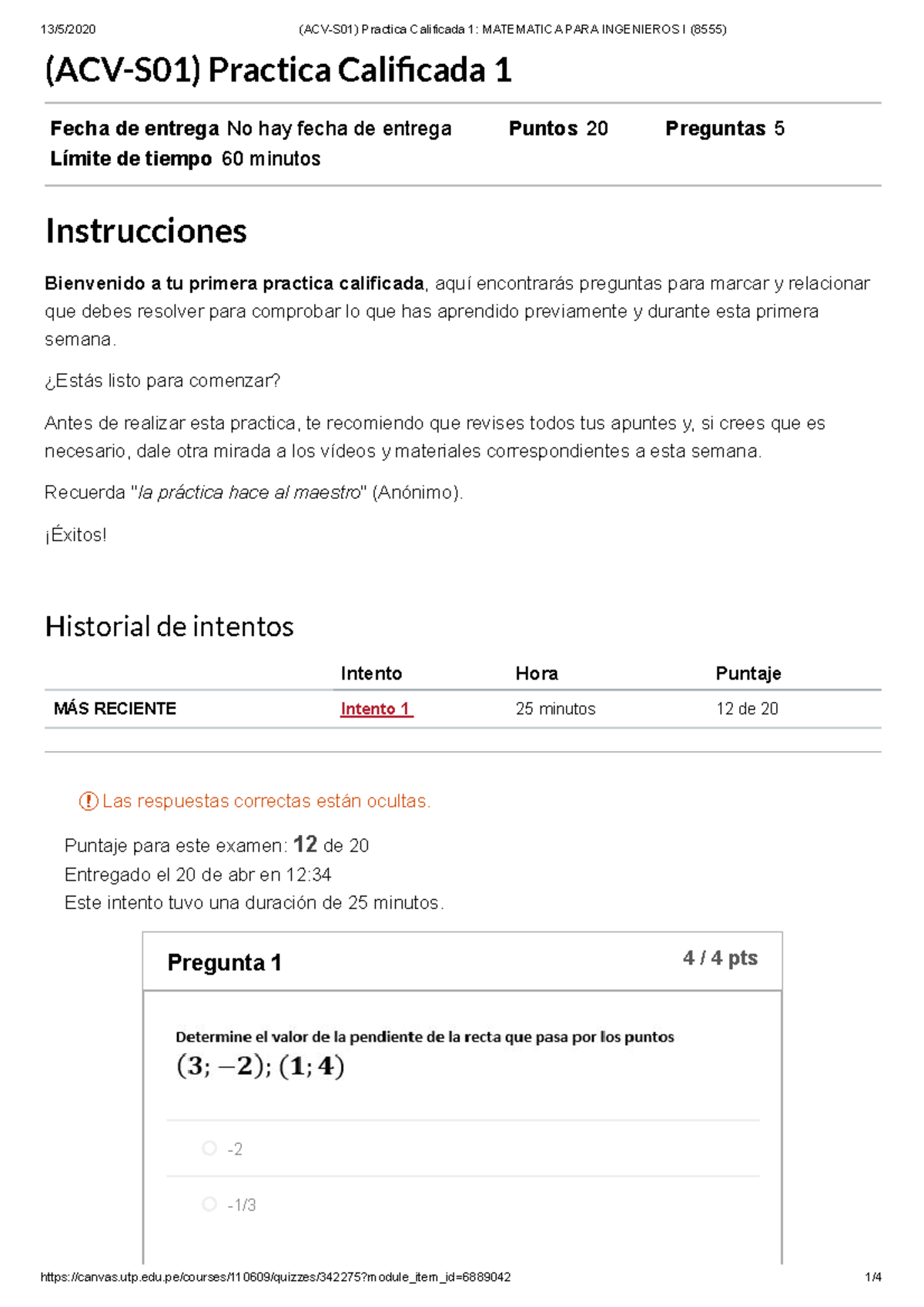 Pc1 I (8555) - CXVXC - (ACV-S01) Practica Calicada 1 Fecha de entrega ...