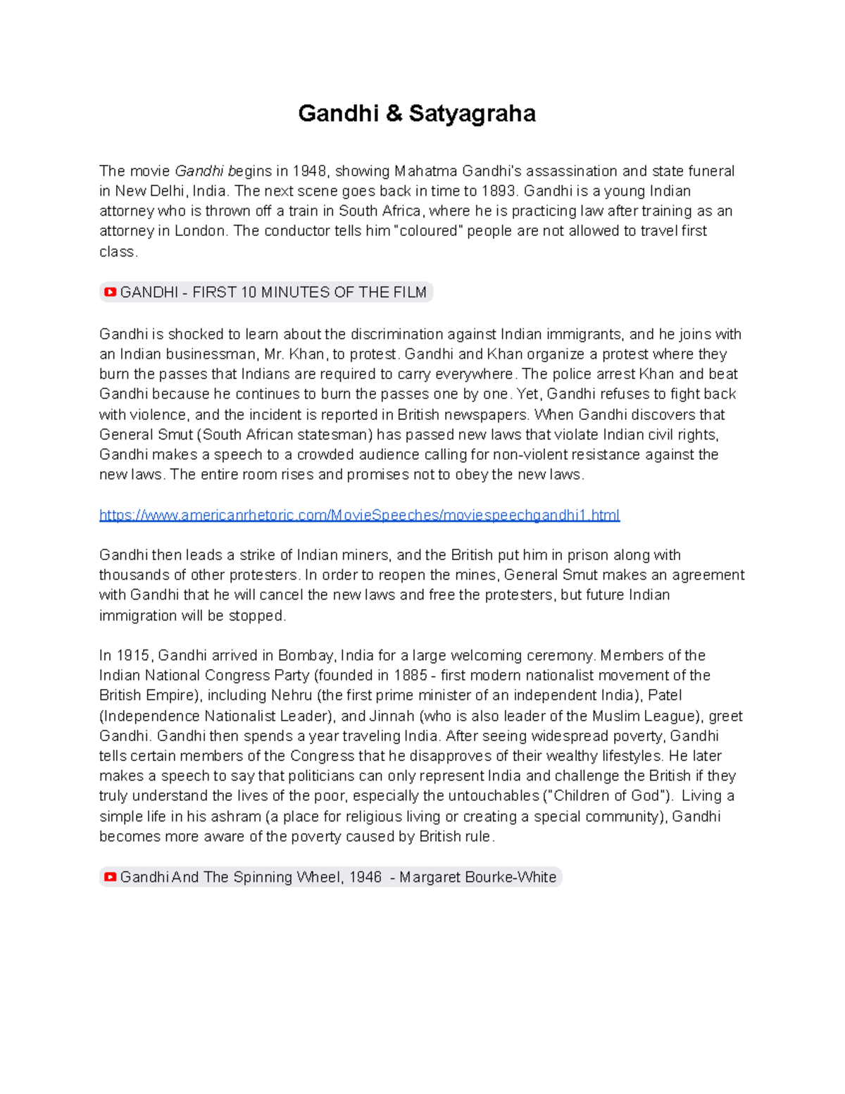 Decolonization in India Gandhi - Gandhi & Satyagraha The movie Gandhi ...